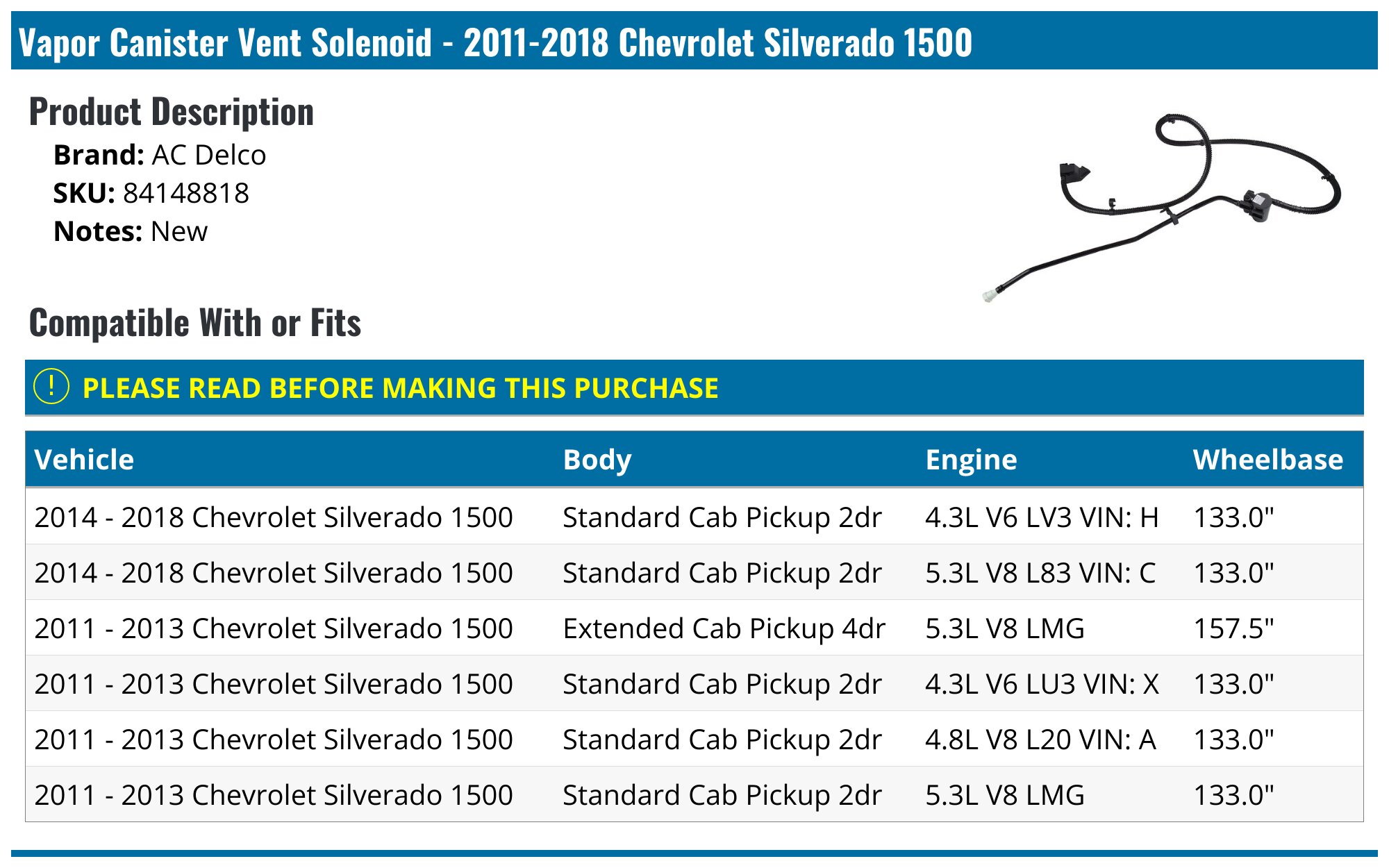 Emission Control Solenoid ACDelco GM Original Equipment Vapor Canister ...