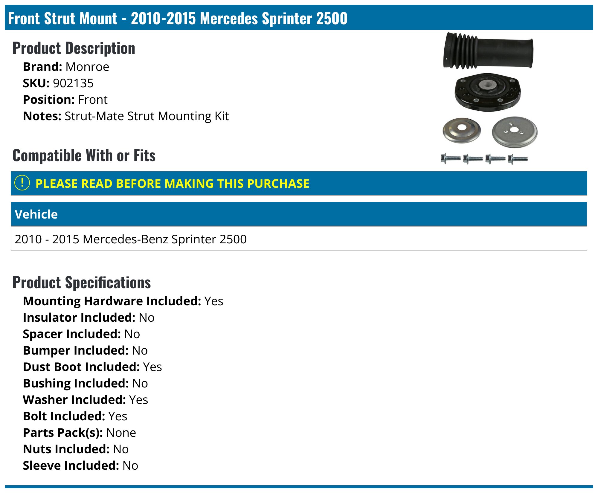 Strut Mount - Strut Mounts Replacement | Parts Geek