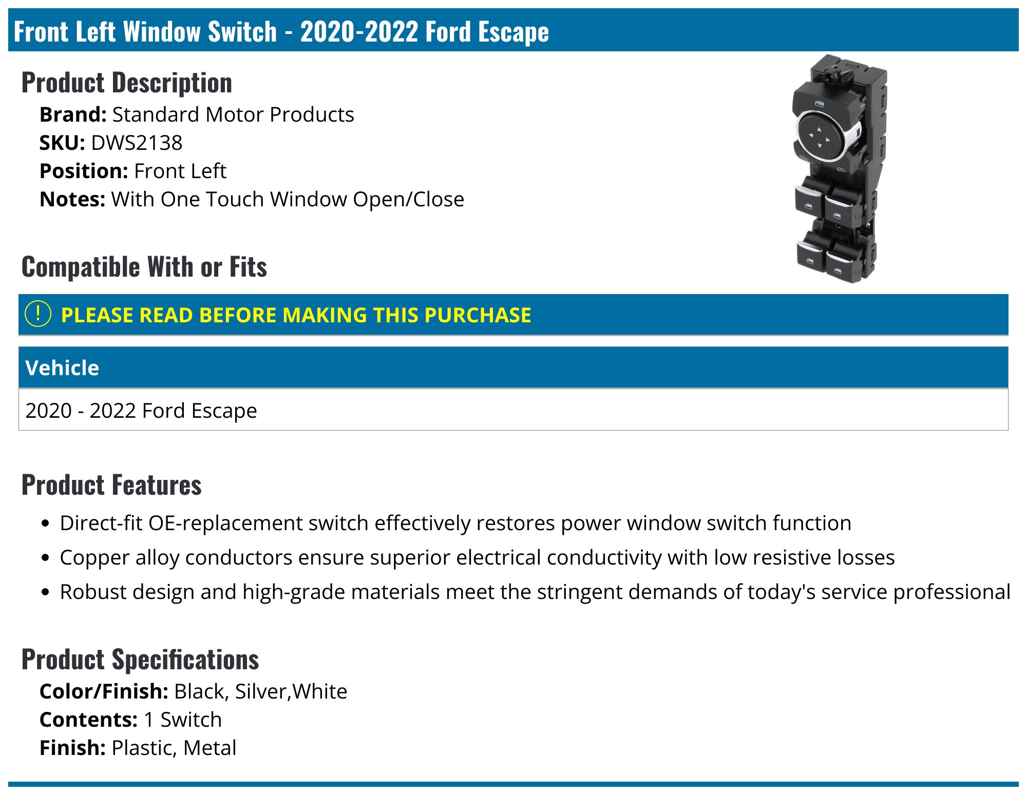 Power Window Switch Replacement - Universal Power Window Switchs