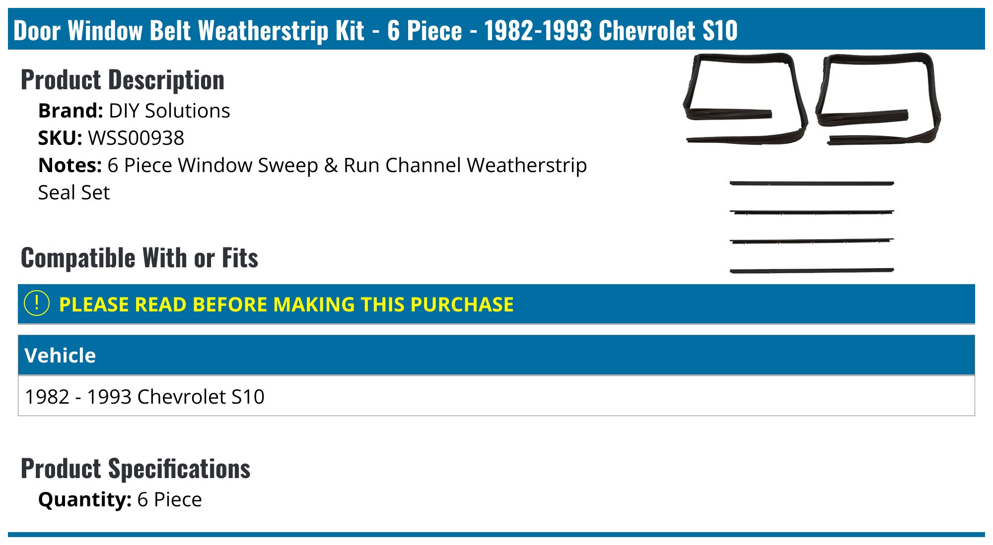 Chevrolet S10 Parts Catalog - Chevy S10 Body Parts | Parts Geek
