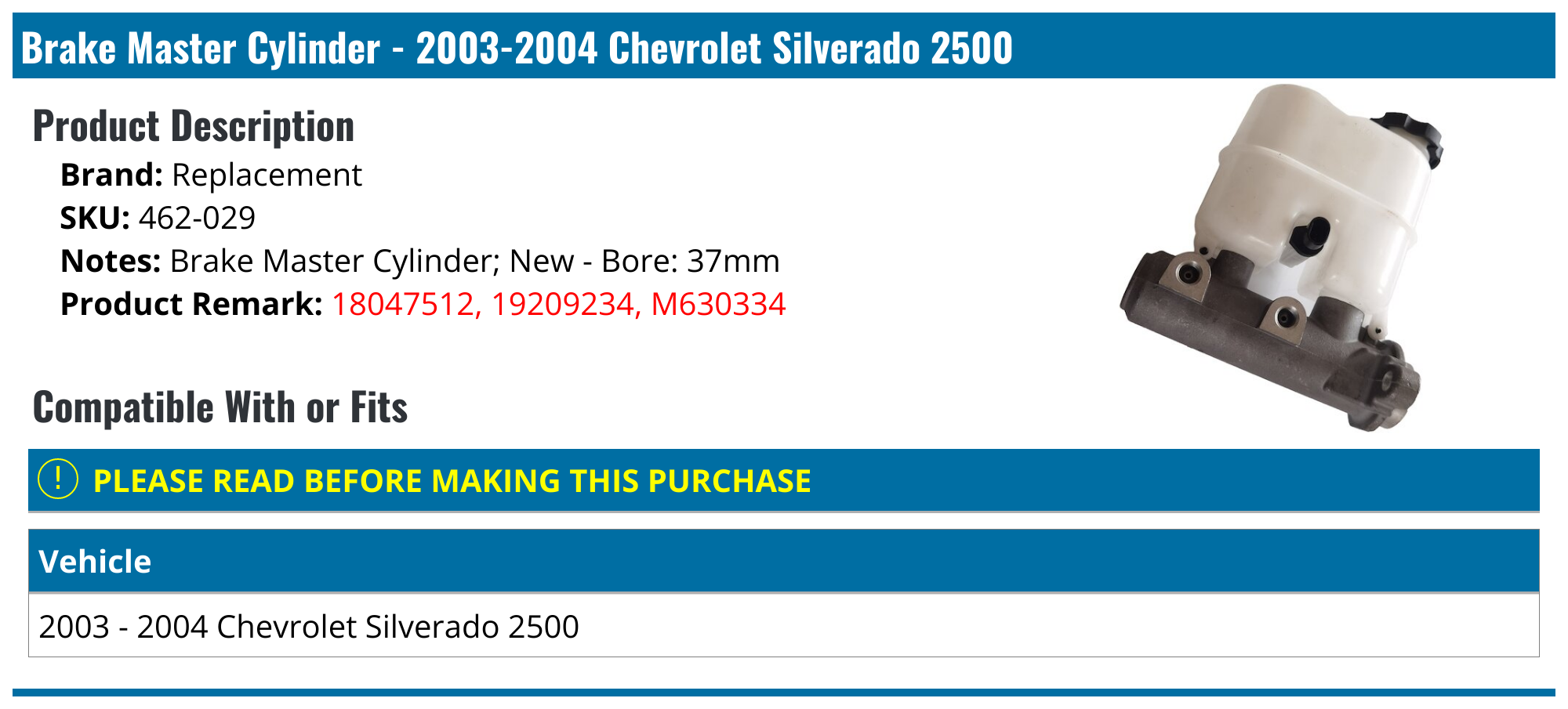 2003-2004 Chevrolet Silverado 2500 Brake Master Cylinder - Replacement ...