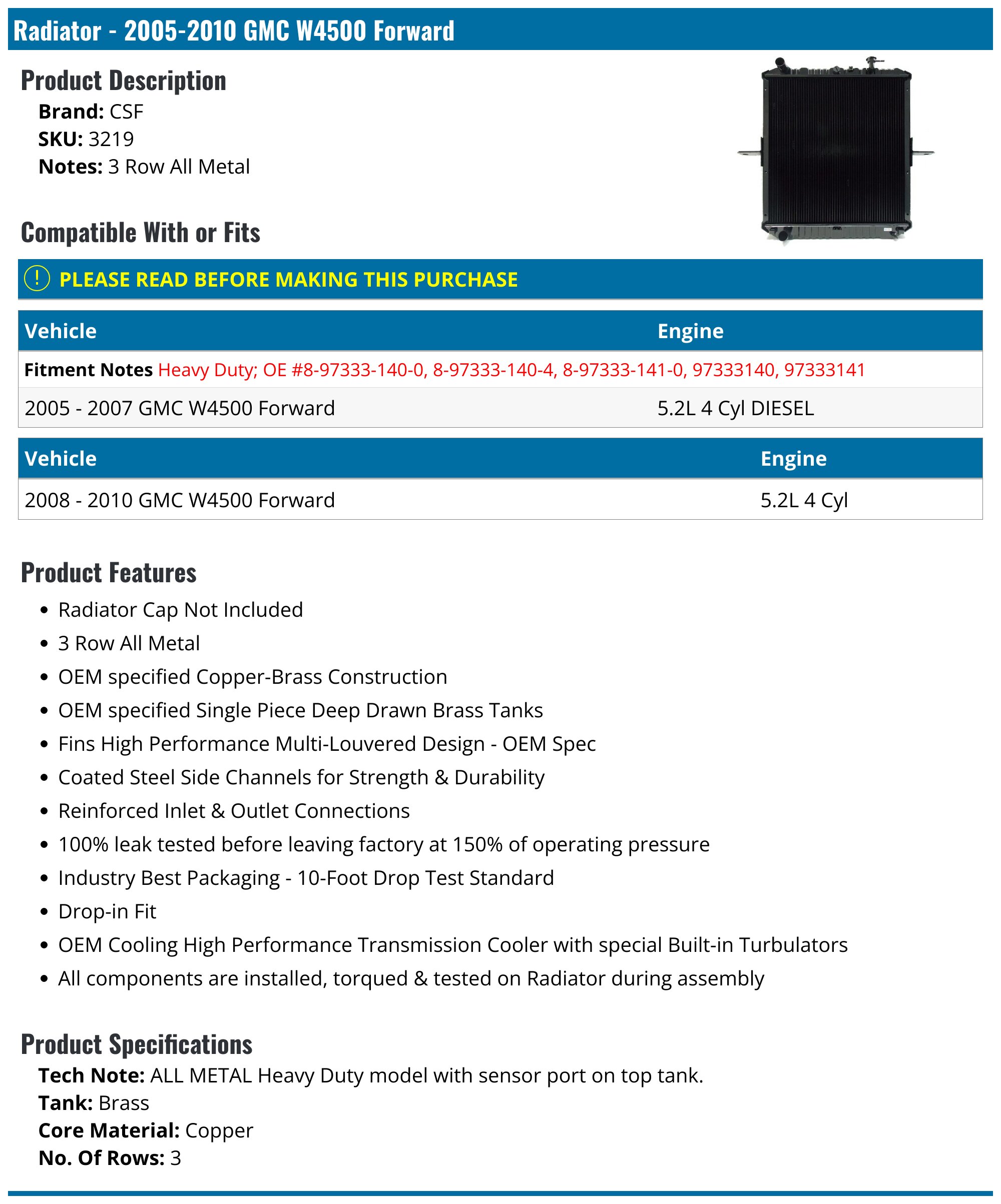 GMC W4500 Forward Parts - PartsGeek.com