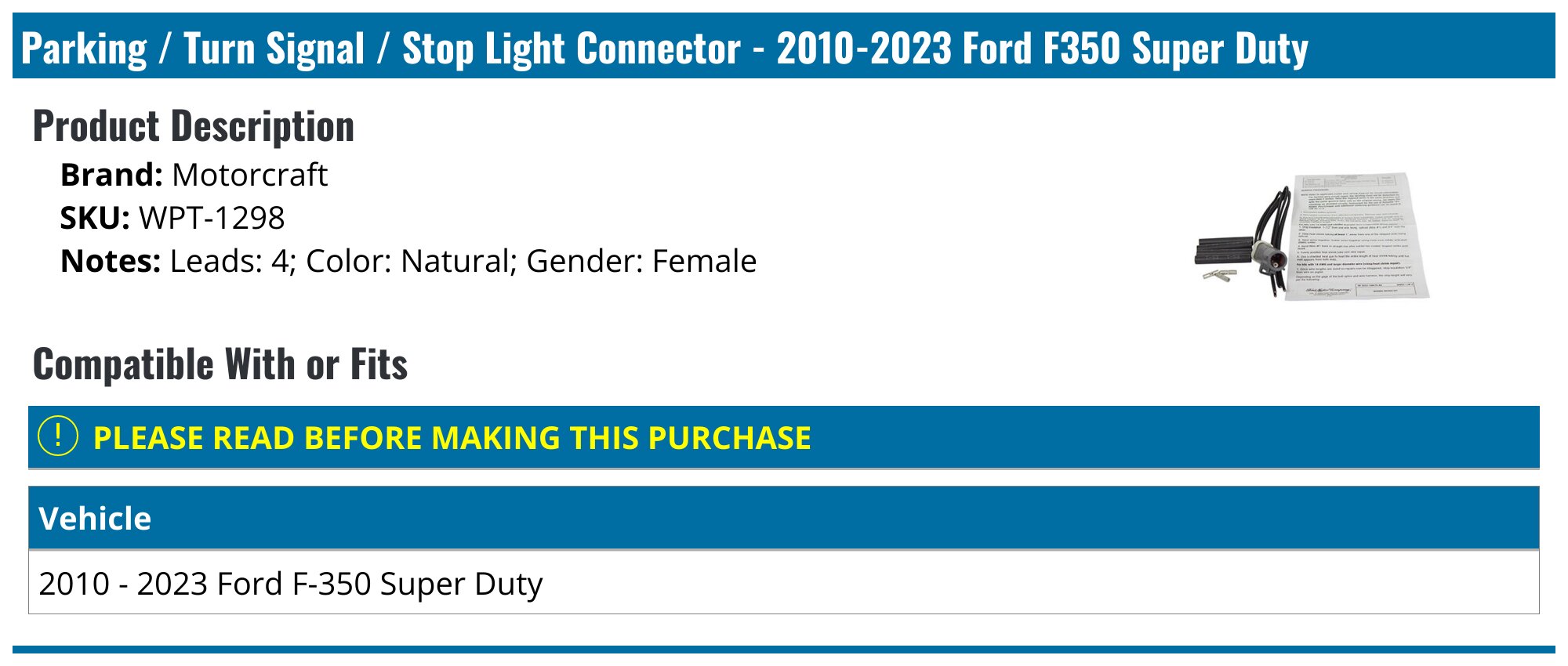 2010-2024 Ford F350 Super Duty Parking / Turn Signal / Stop Light ...