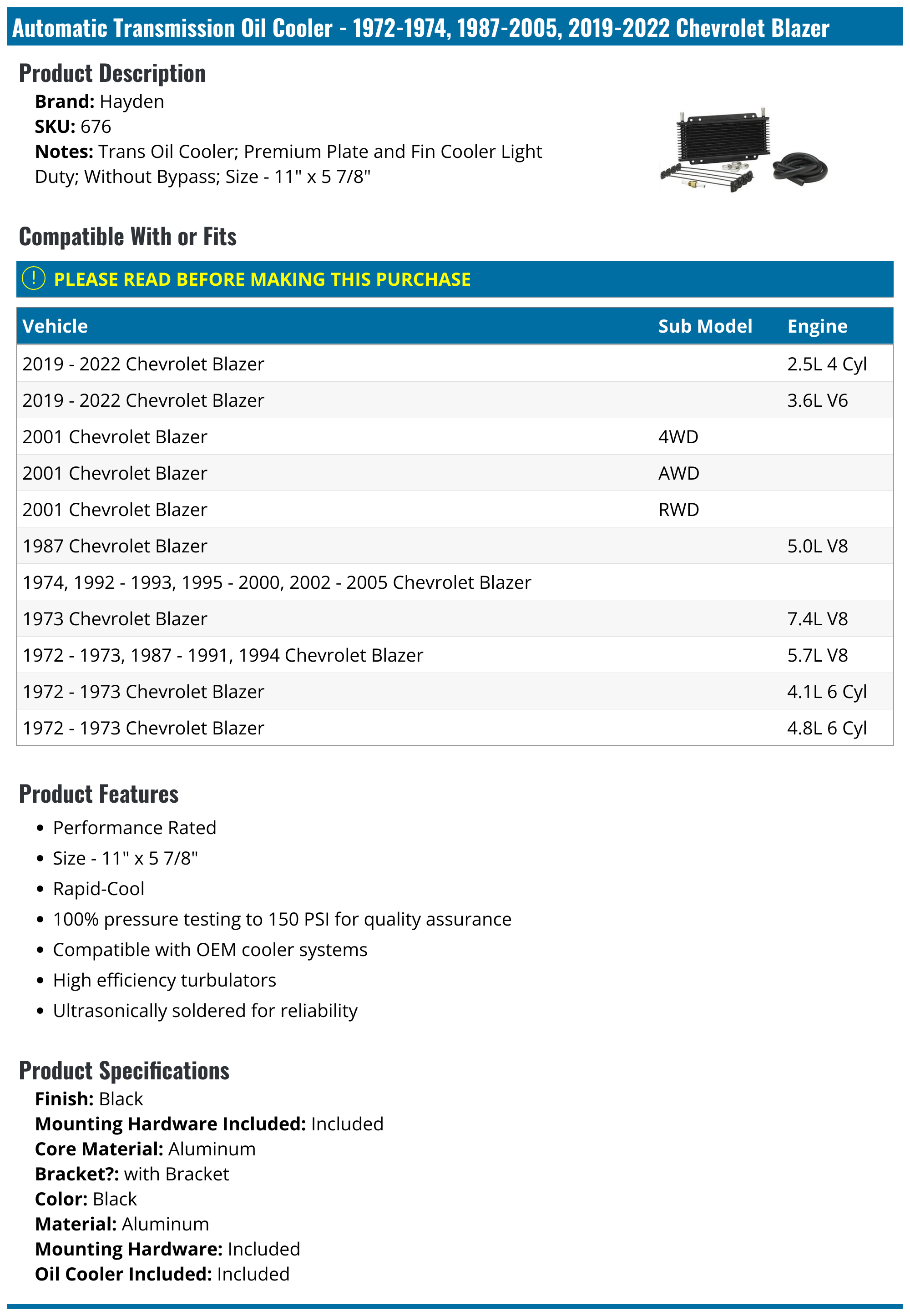 1972-1974, 1987-2005, 2019-2022 Chevrolet Blazer Automatic Transmission ...