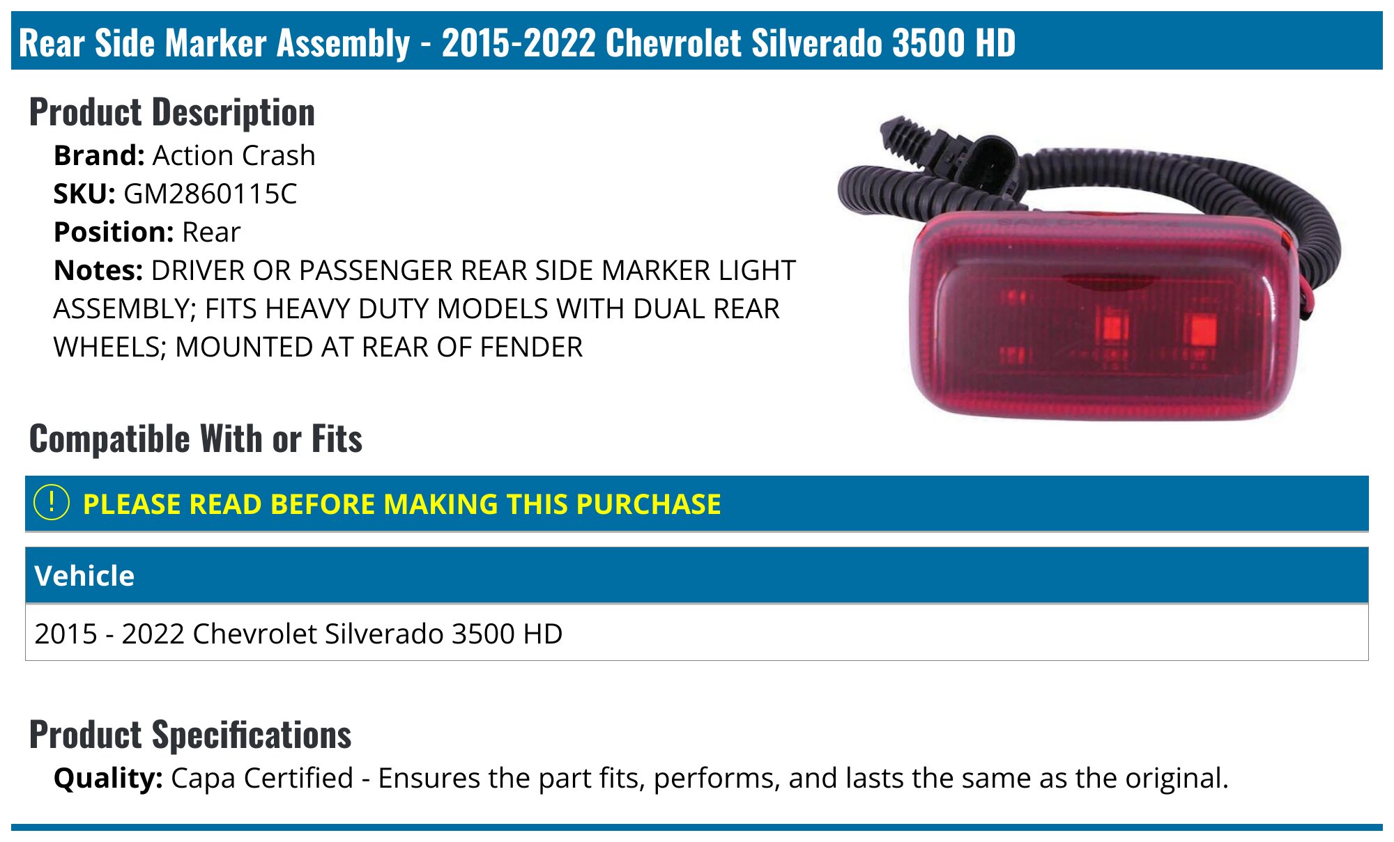 Side Marker - Front & Rear Side Marker Light | Parts Geek
