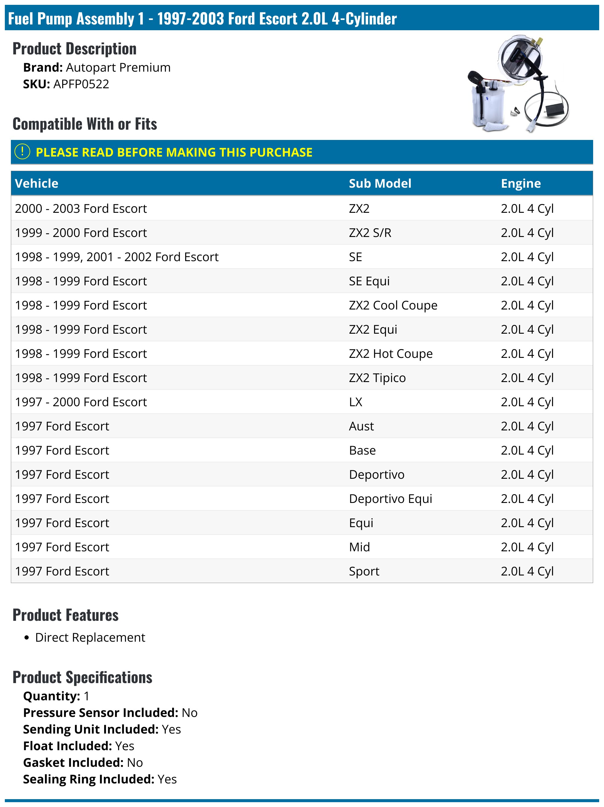 Ford Escort Parts & Accessories - OEM & Aftermarket Body Parts