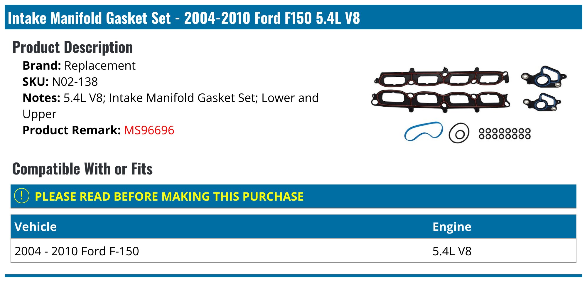 Intake Manifold Gasket Replacement - Upper & Lower | Parts Geek