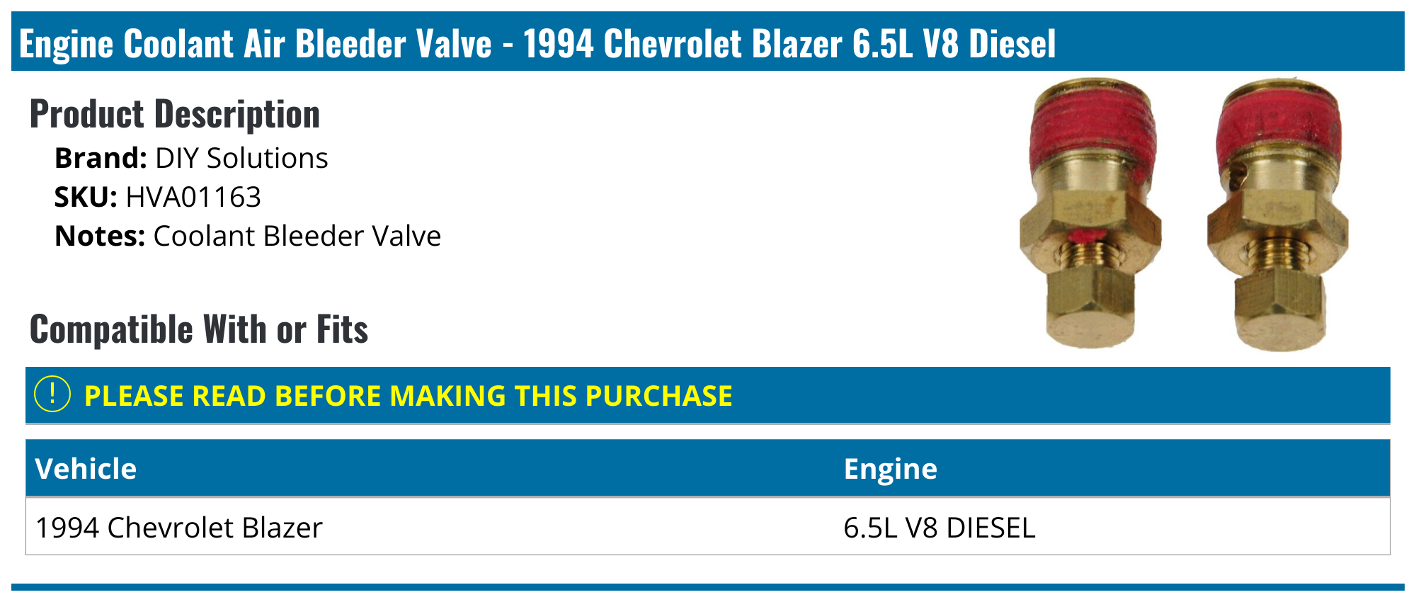 1994 Chevrolet Blazer Engine Coolant Air Bleeder Valve - DIY Solutions ...