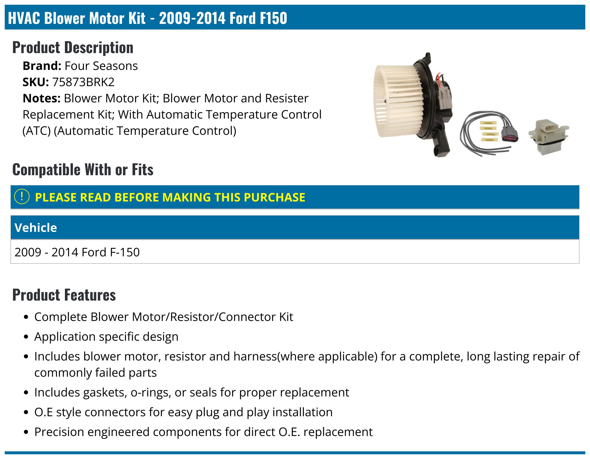 2014 F150 Blower Motor