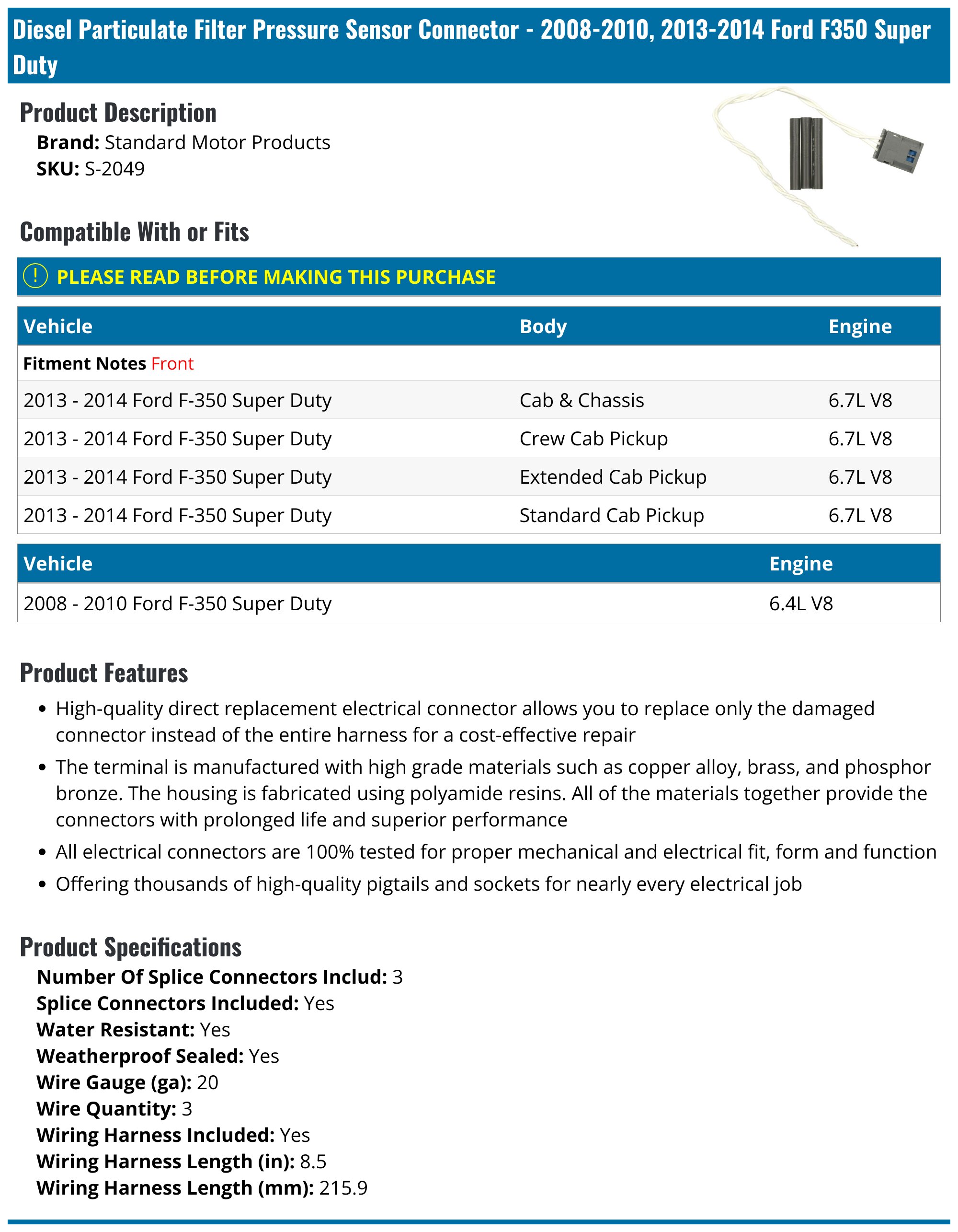 2008-2010, 2013-2014 Ford F350 Super Duty Diesel Particulate Filter ...