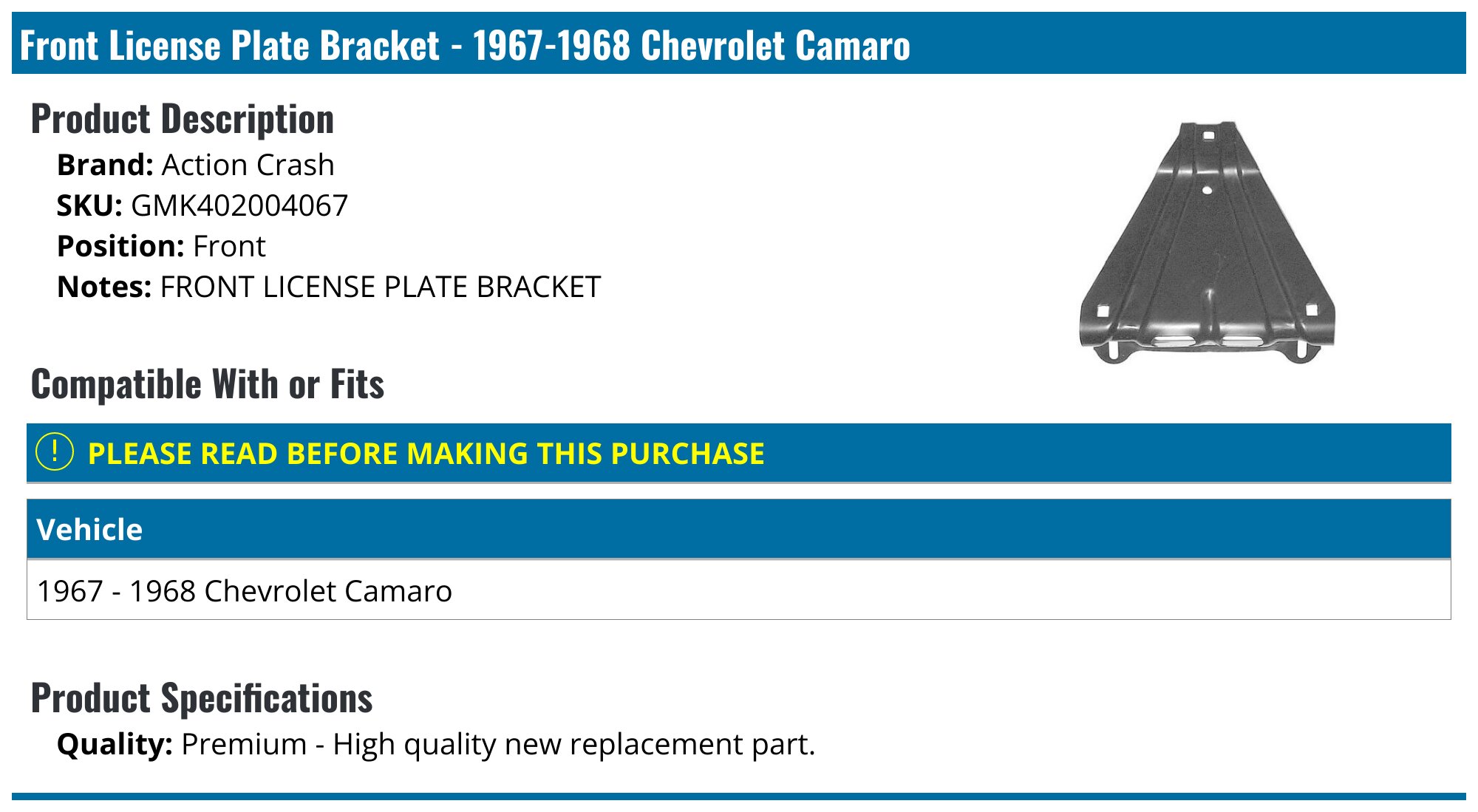 License Plate Bracket and Frame Replacement - Front & Rear | Partsgeek.com