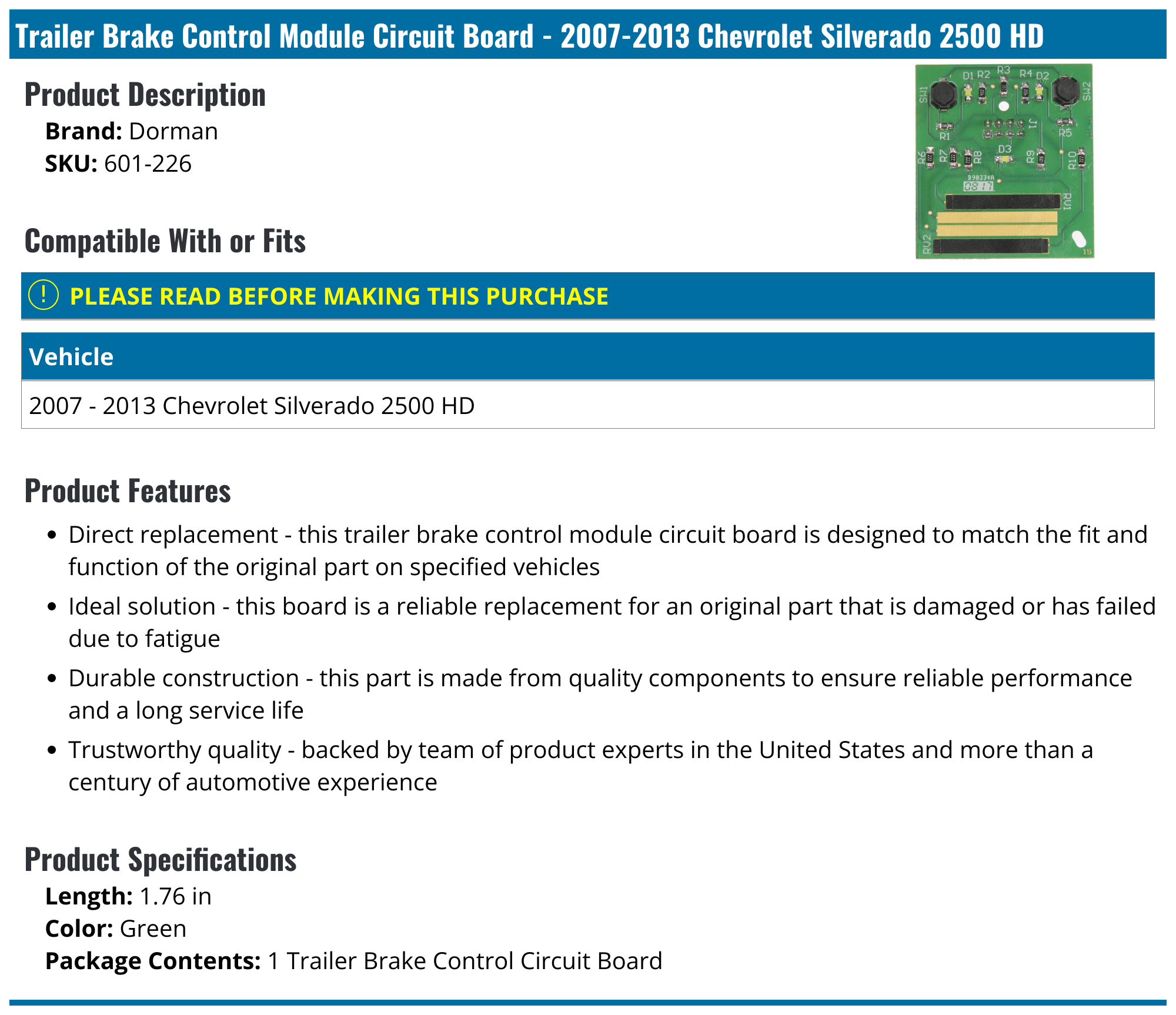 2007-2013 Chevrolet Silverado 2500 HD Trailer Brake Control Module ...