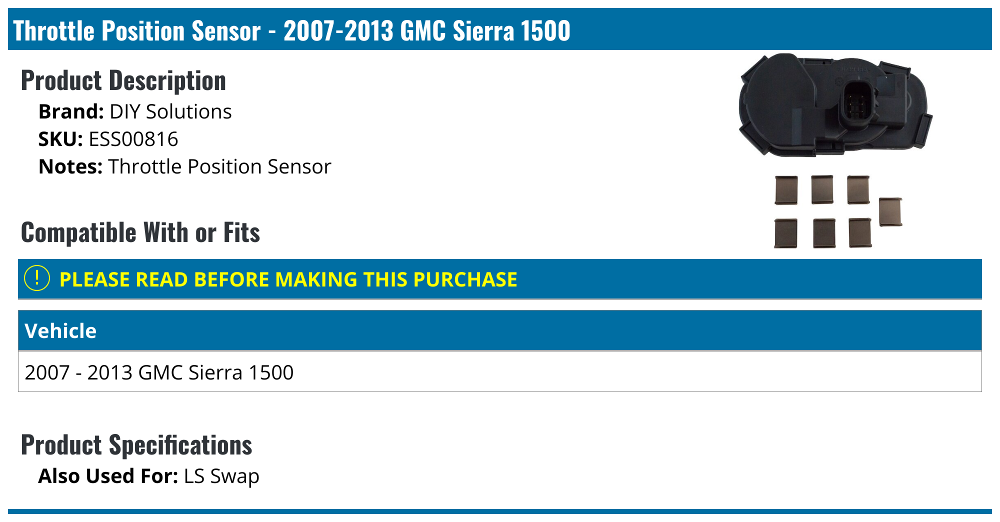 2007-2013 GMC Sierra 1500 Throttle Position Sensor - DIY Solutions ...