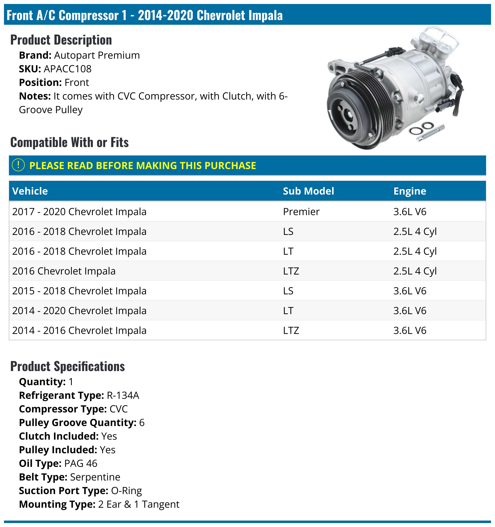 Chevrolet Impala Parts – Chevy Impala Accessories | Parts Geek