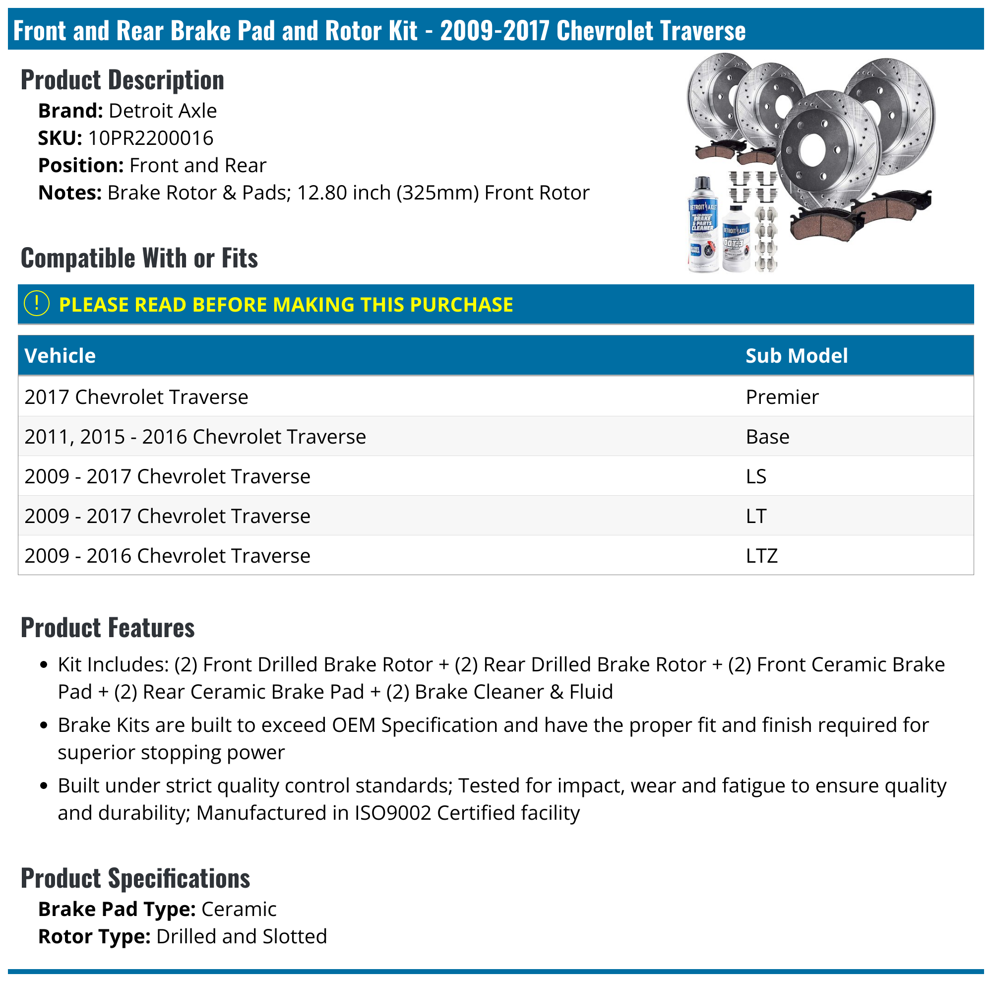 Chevrolet Traverse Parts - PartsGeek.com