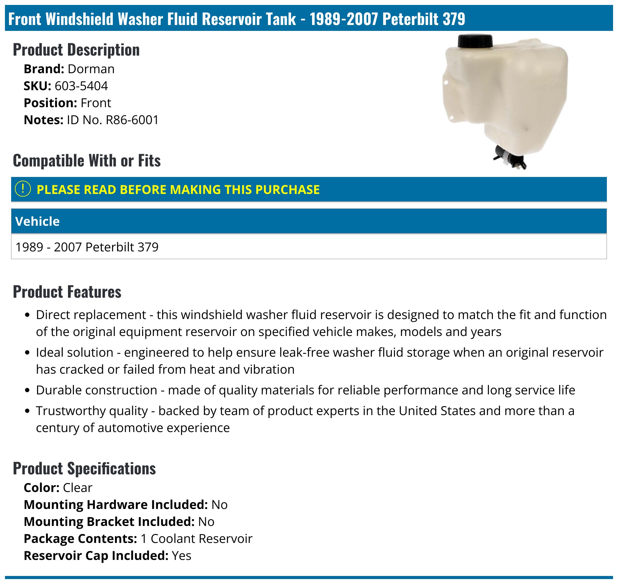 Windshield Washer Fluid Reservoir Replacement | PartsGeek