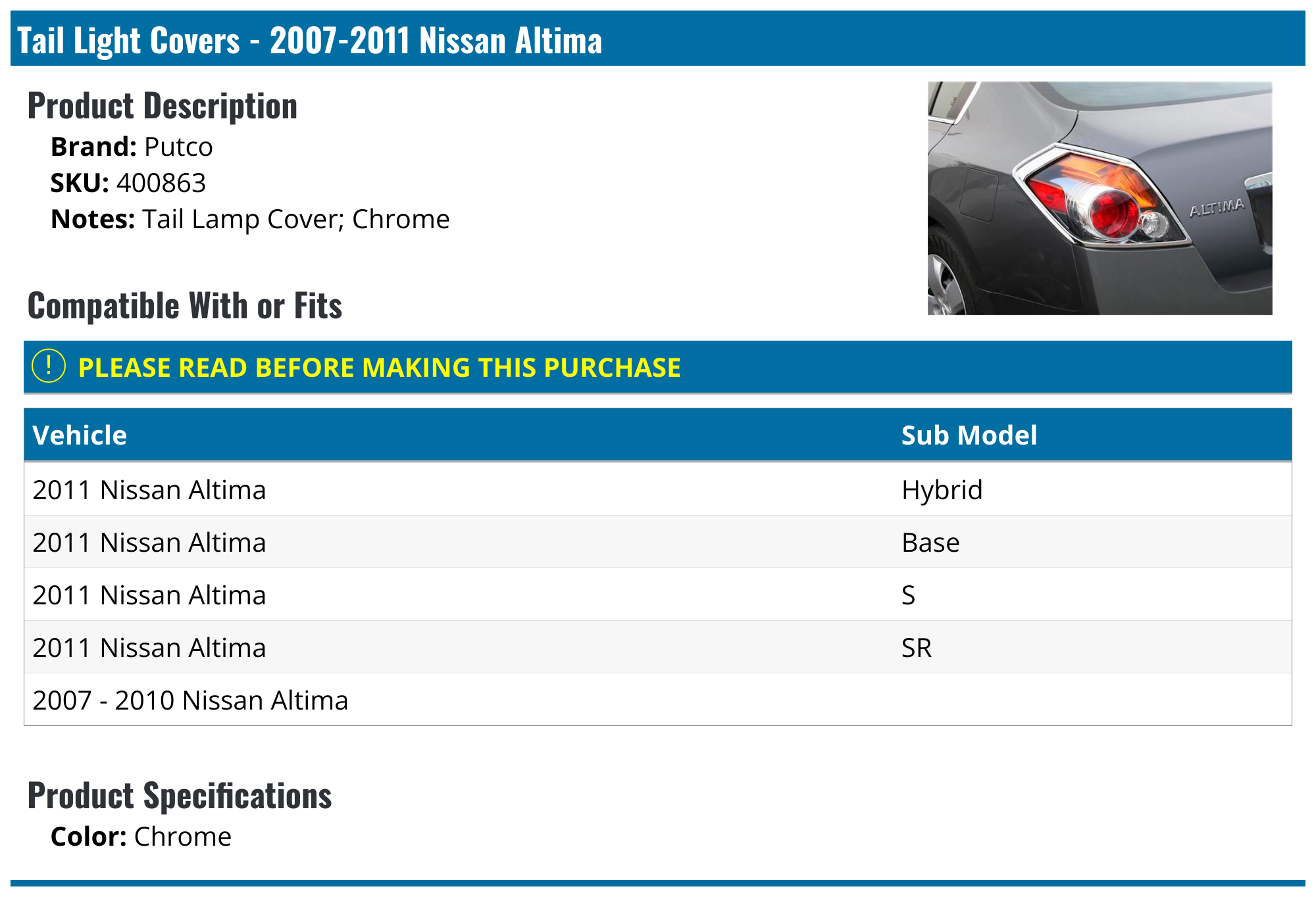 Tail Light Covers - Rear Tail Light Cover Replacement | PartsGeek