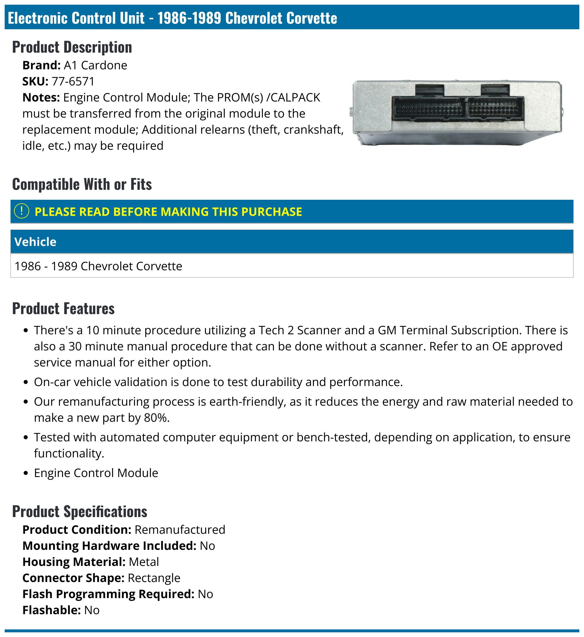 Engine Control Unit - Car Electronic Control Module Replacement
