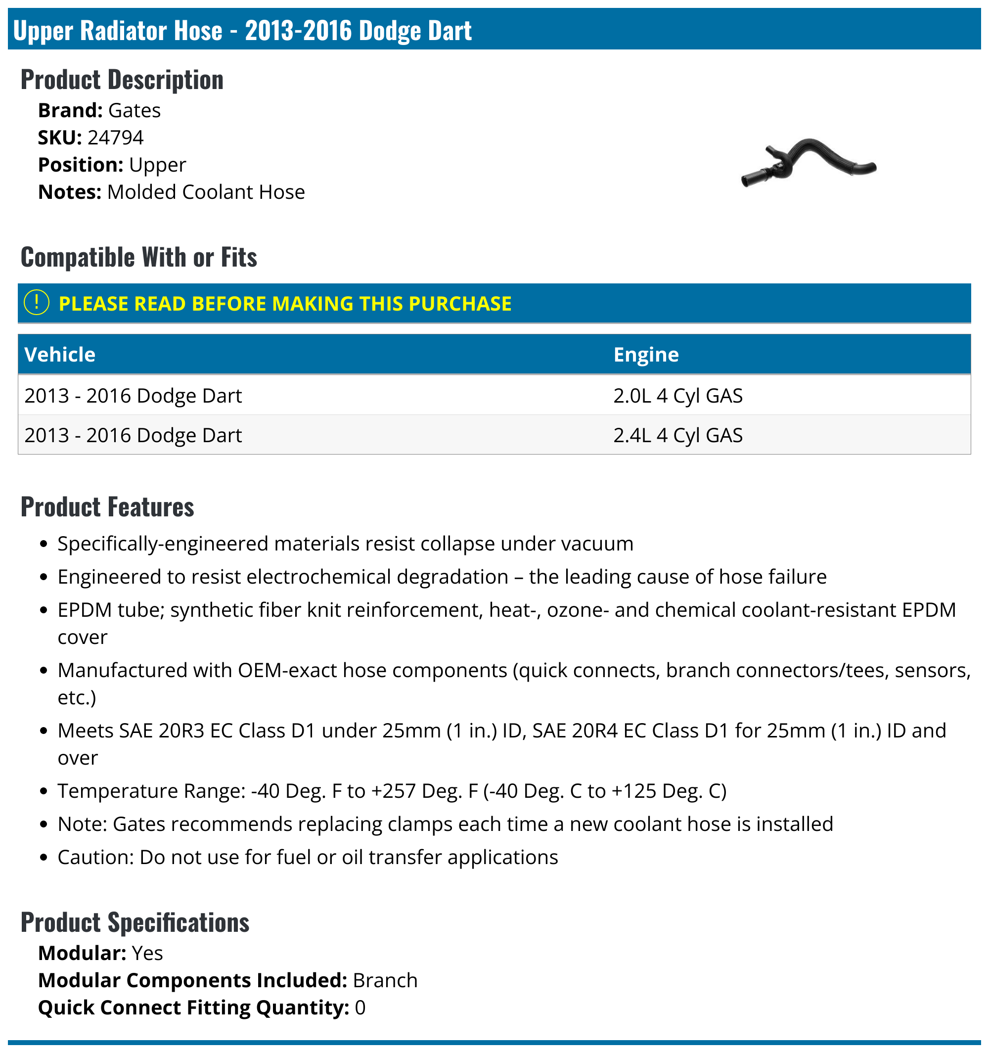 Radiator Hose - Upper & Lower Radiator Hose Replacement - Parts Geek