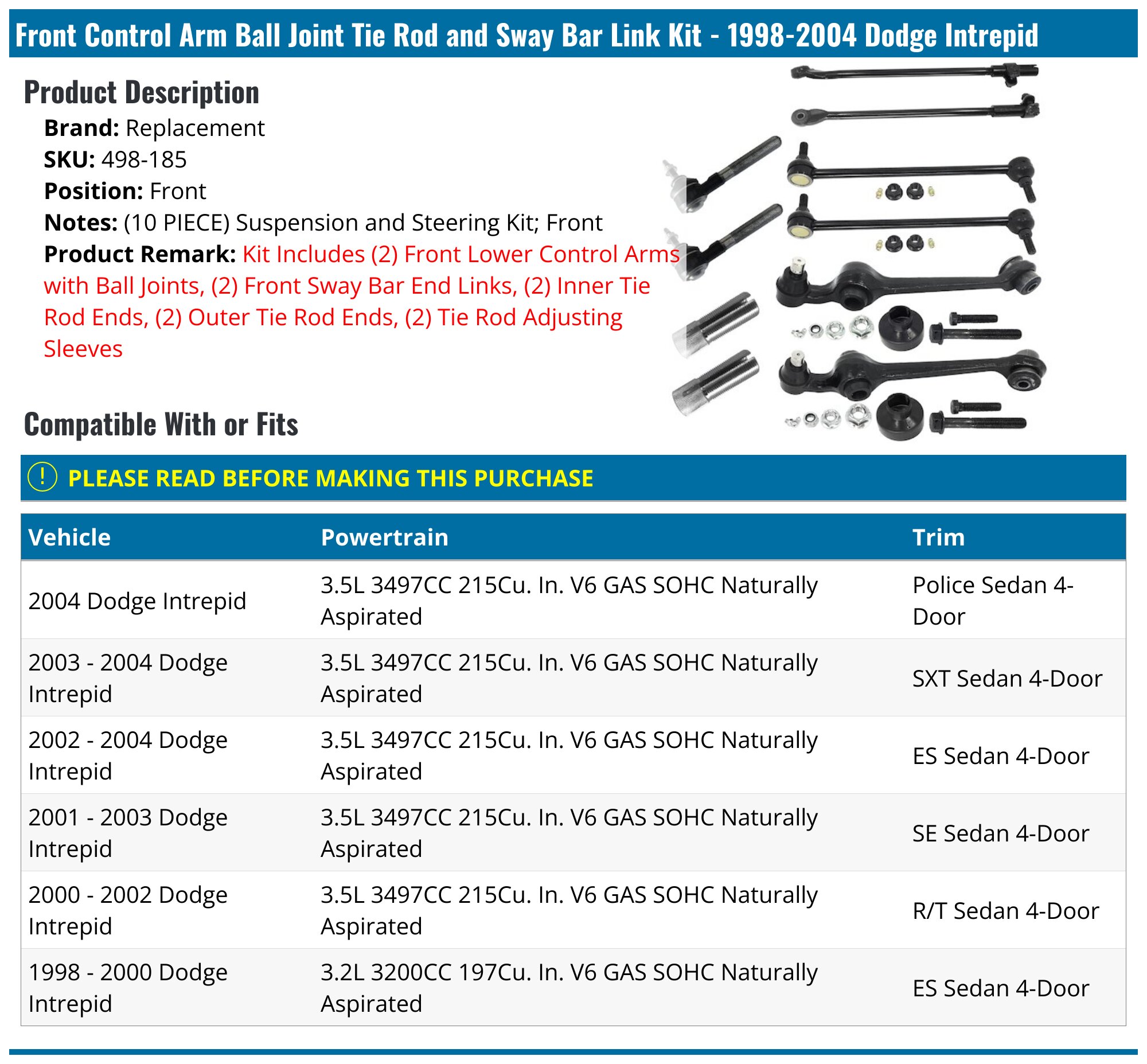 Dodge Intrepid Parts - PartsGeek.com