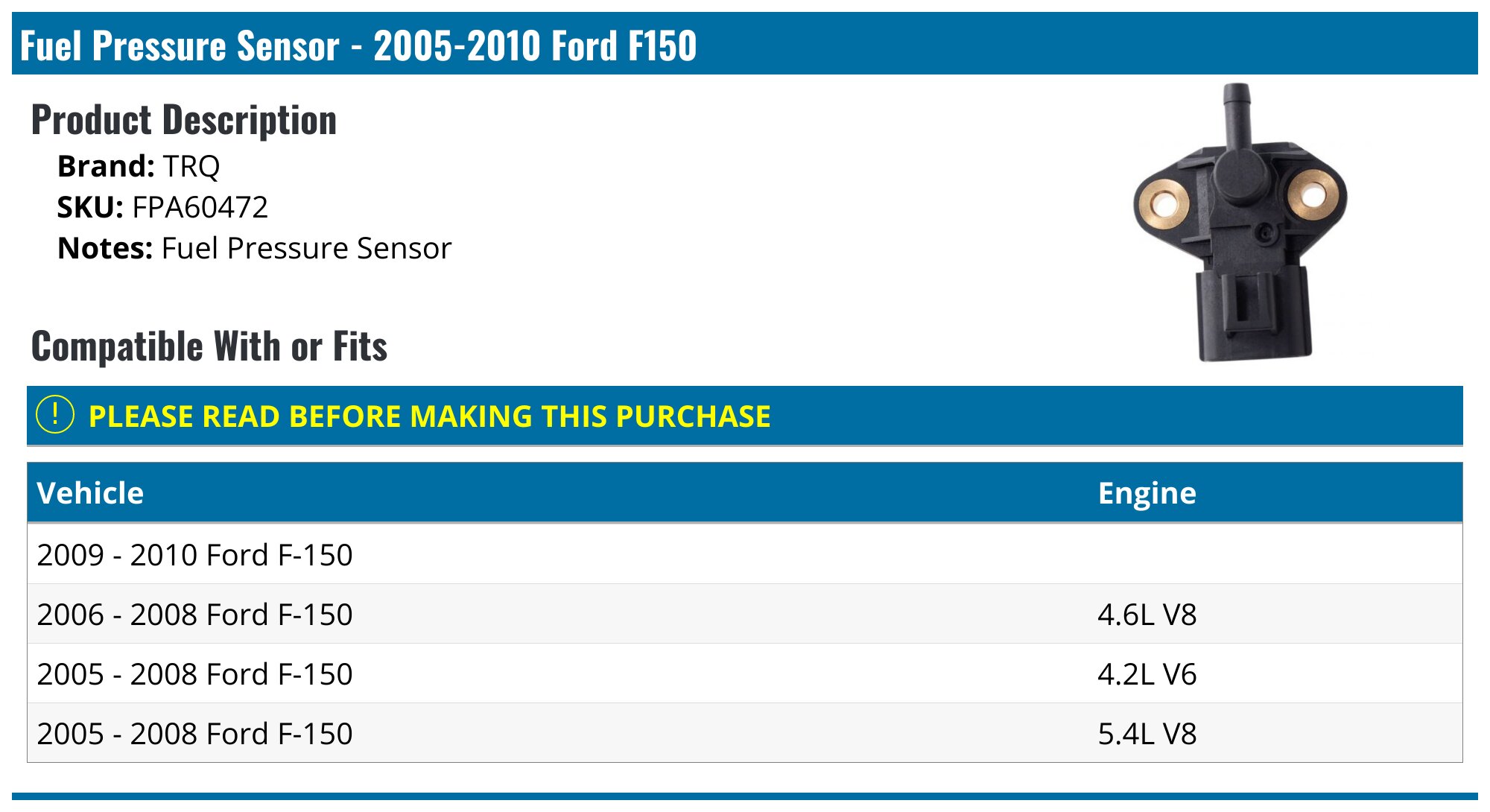 2010 F150 Fuel Tank Pressure Sensor
