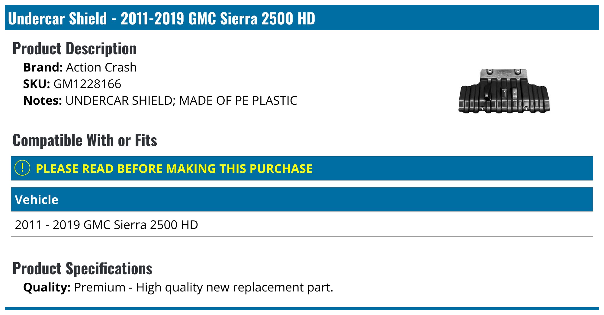 Engine Splash Shield Replacement Cost - Skid Plate Repair | Parts Geek