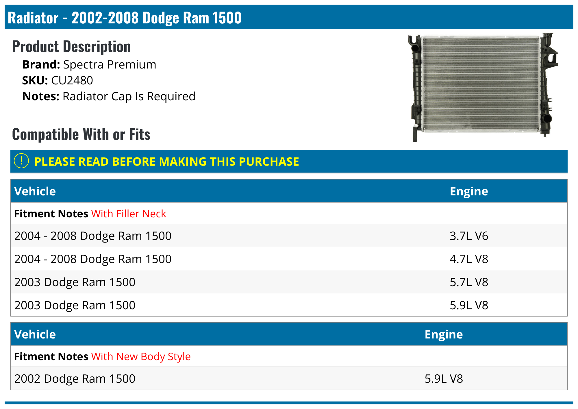 Discount Auto Radiators - Car Radiator Replacement - Parts Geek