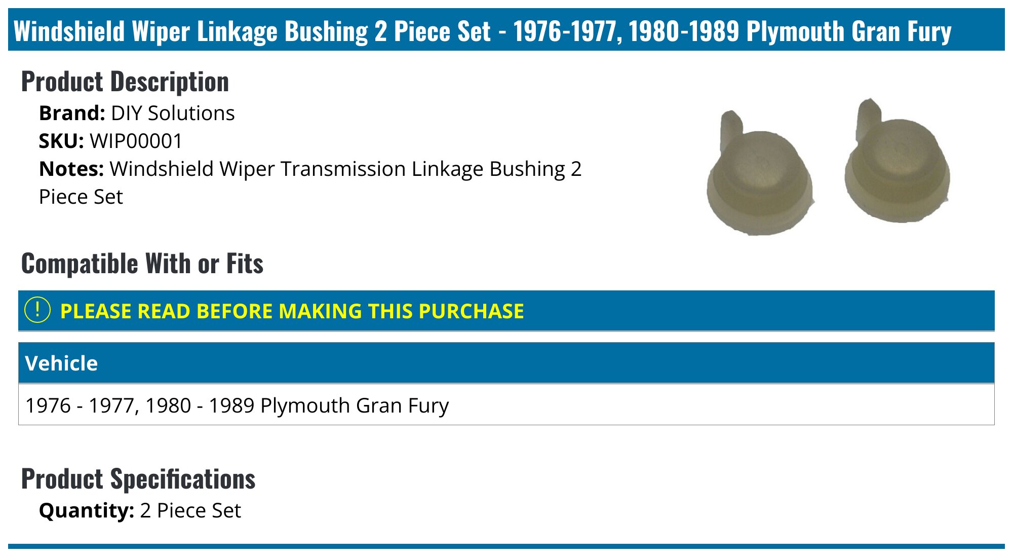 1976-1977, 1980-1989 Plymouth Gran Fury Windshield Wiper Linkage ...