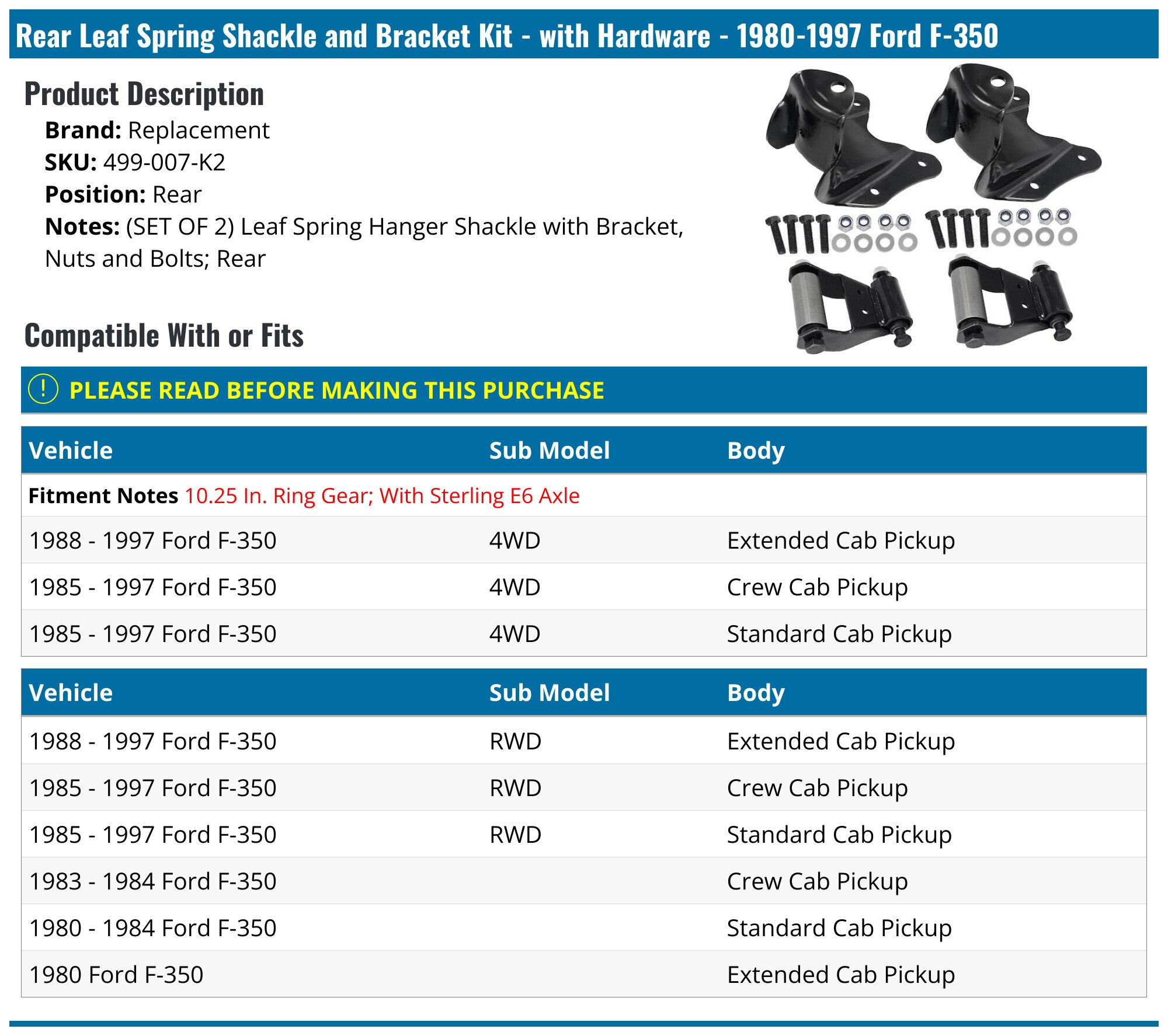 F150 Rear Shocks Labwork Rear Leaf Spring Shackle Hanger Bracket Kit ...