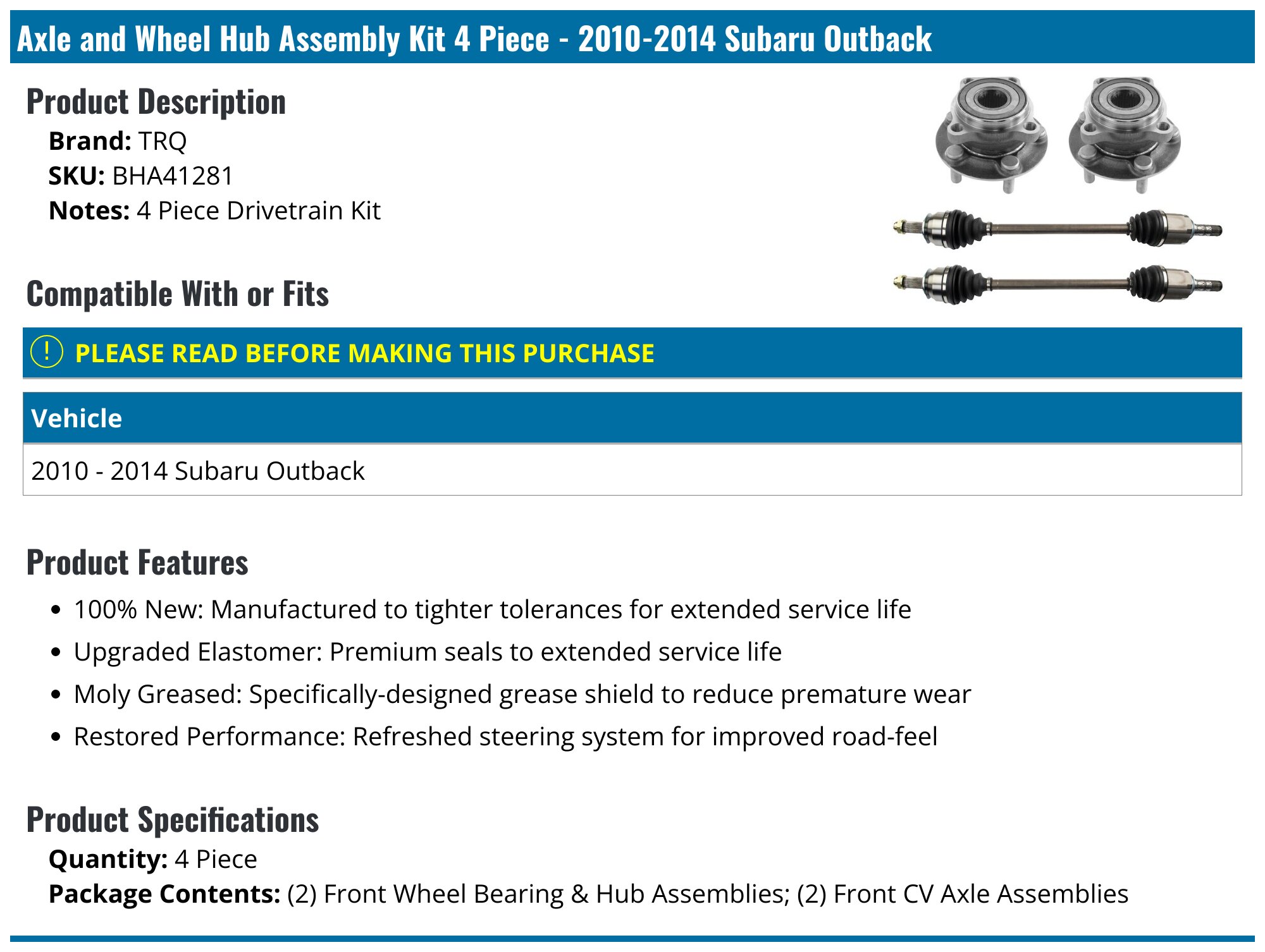 CV Axle Assembly Replacement - Left Right Front & Rear Axles | Parts Geek