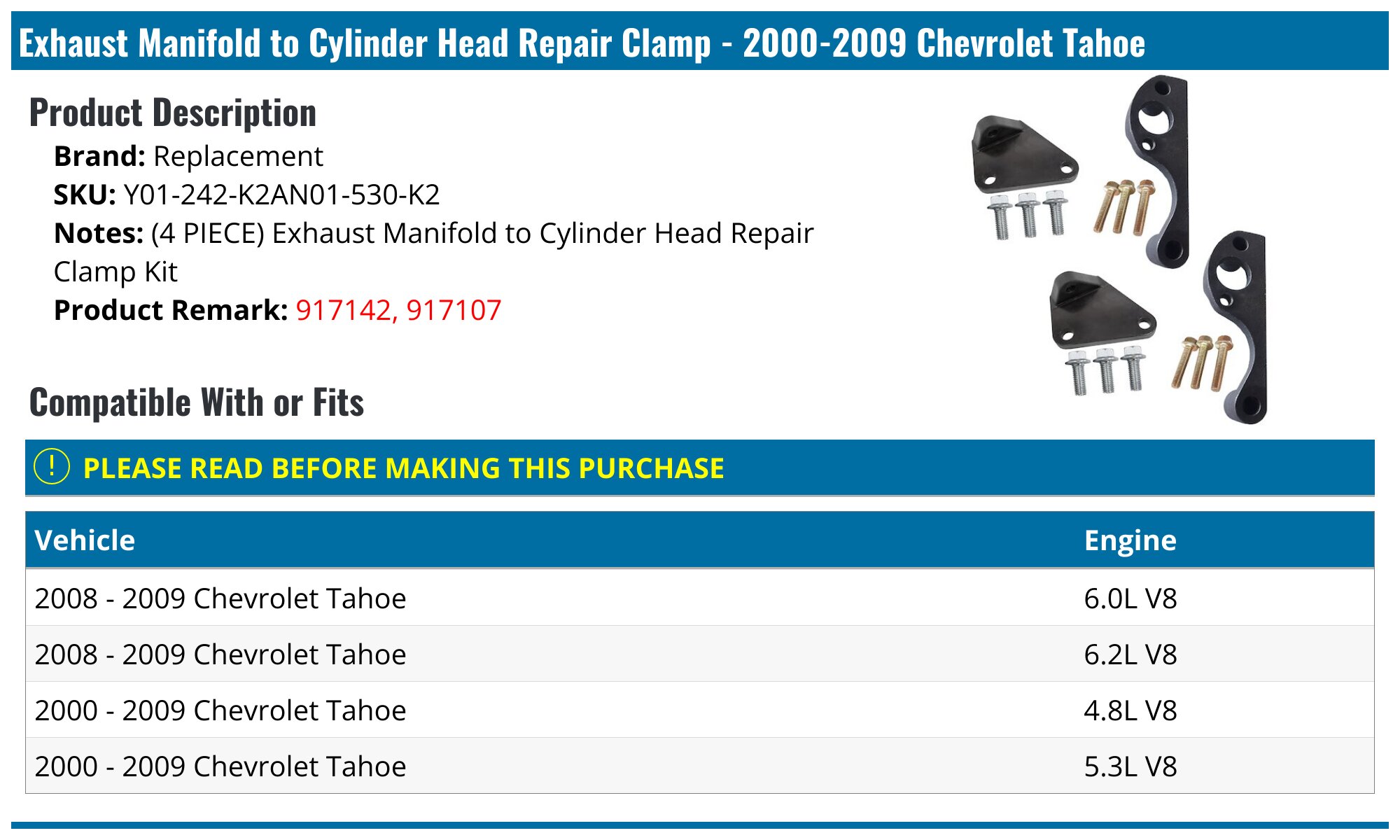 2000-2009 Chevrolet Tahoe Exhaust Manifold to Cylinder Head Repair ...
