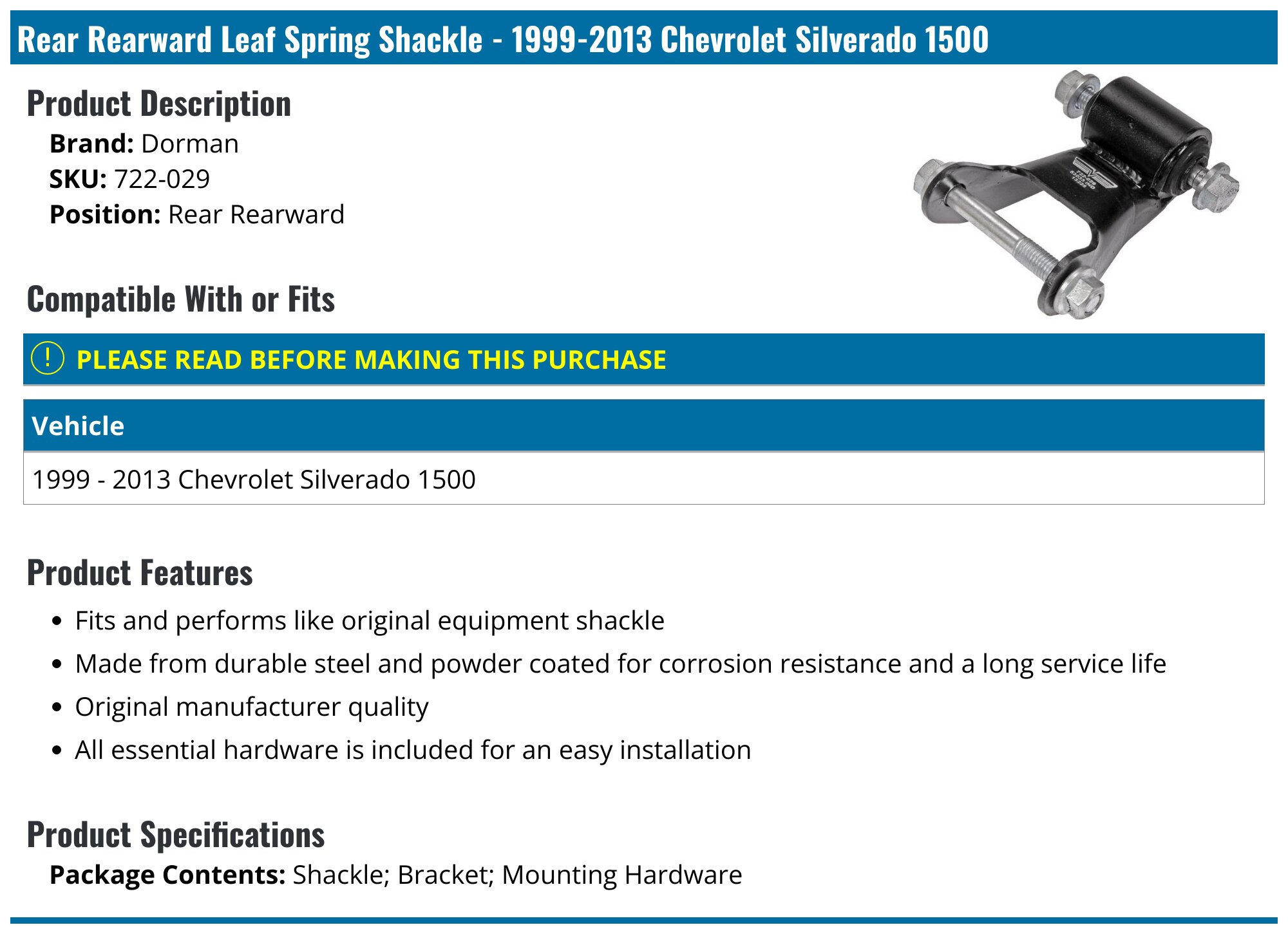 Leaf Spring Pads Car Rear Position Leaf Spring Shackle Kit For ...