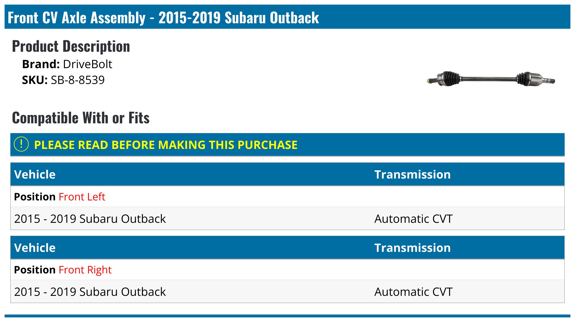 Subaru Outback Parts - PartsGeek.com