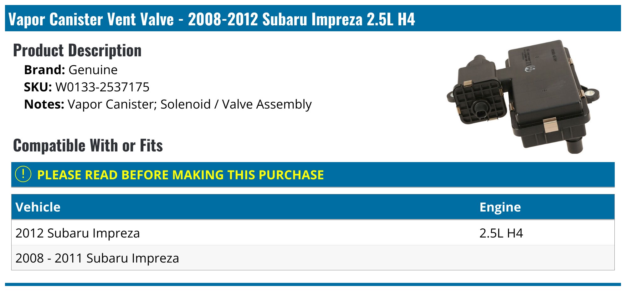 Vapor Canister Vent Valve Solenoid - EVAP Canister Vent Solenoid