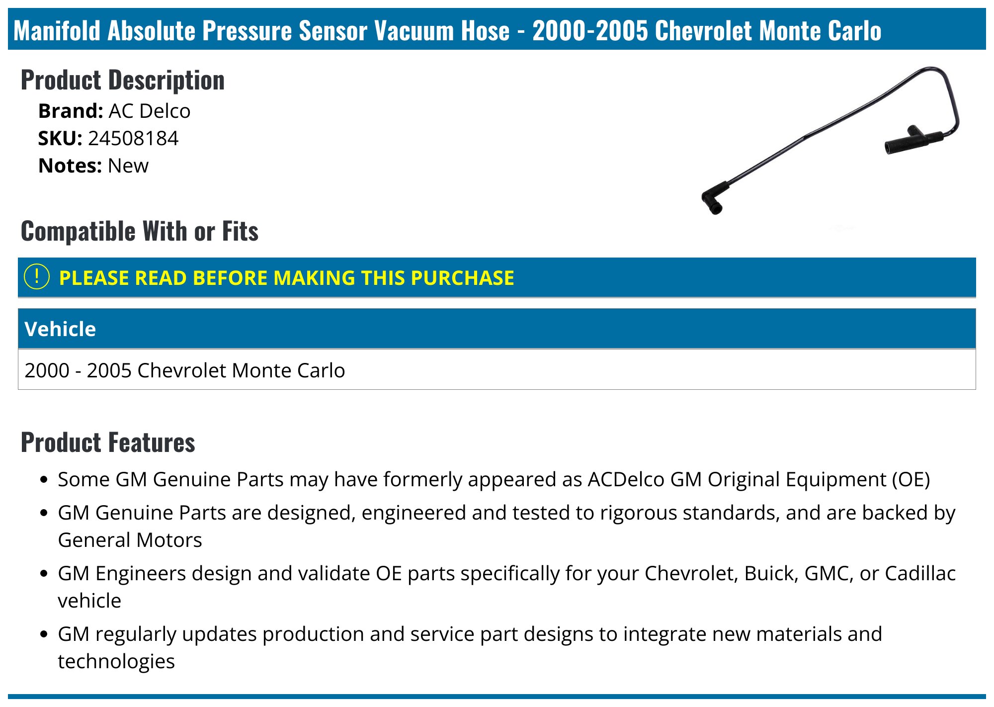 2000-2005 Chevrolet Monte Carlo Manifold Absolute Pressure Sensor ...