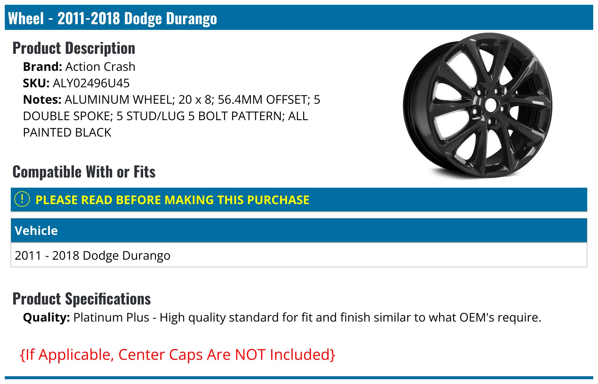 Dodge Wheel | Charger Grand Caravan Durango Ram 1500 - 2015 2007 2014 2016
