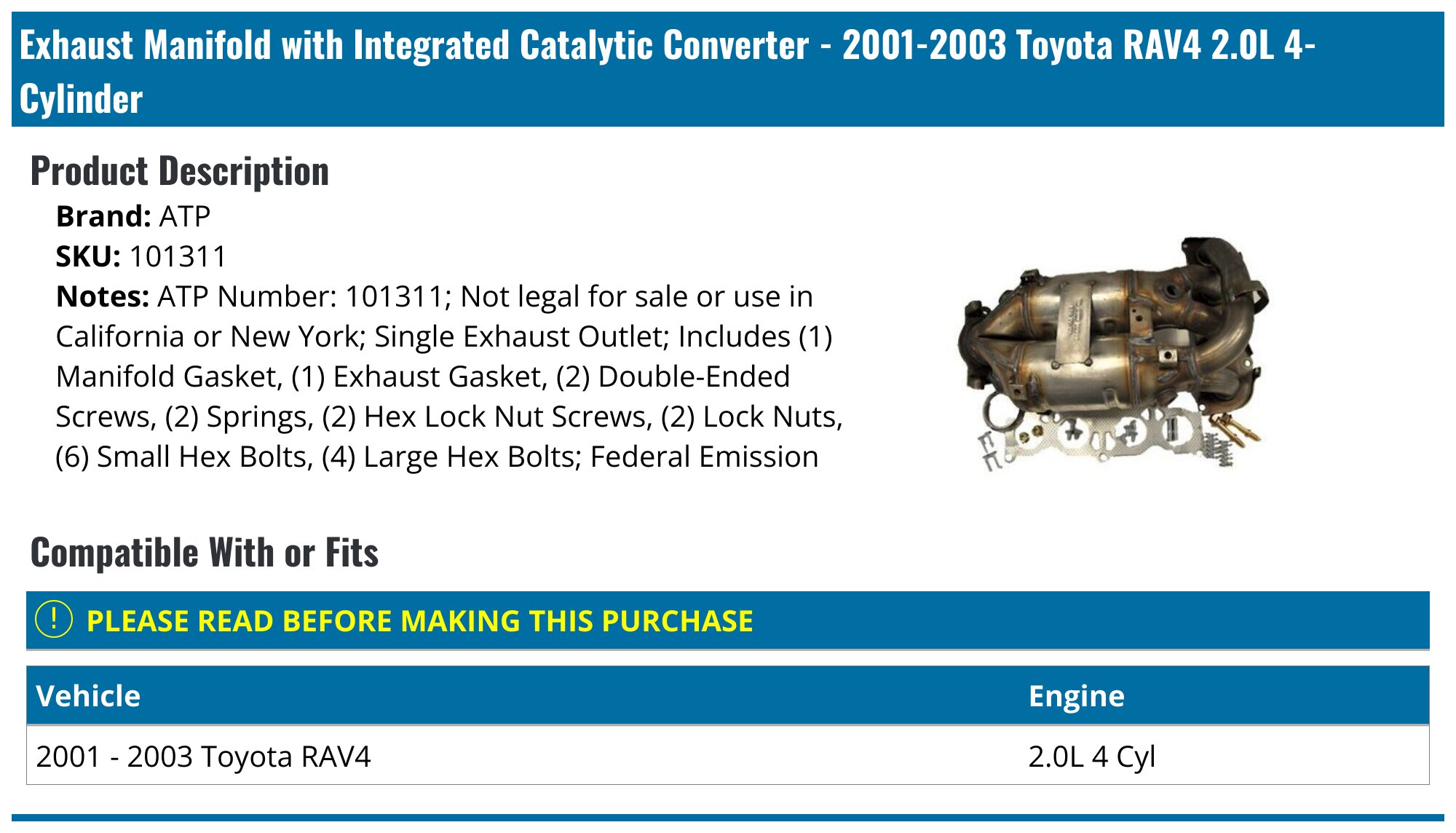 Toyota Rav4 Catalytic Converter Locationnull
