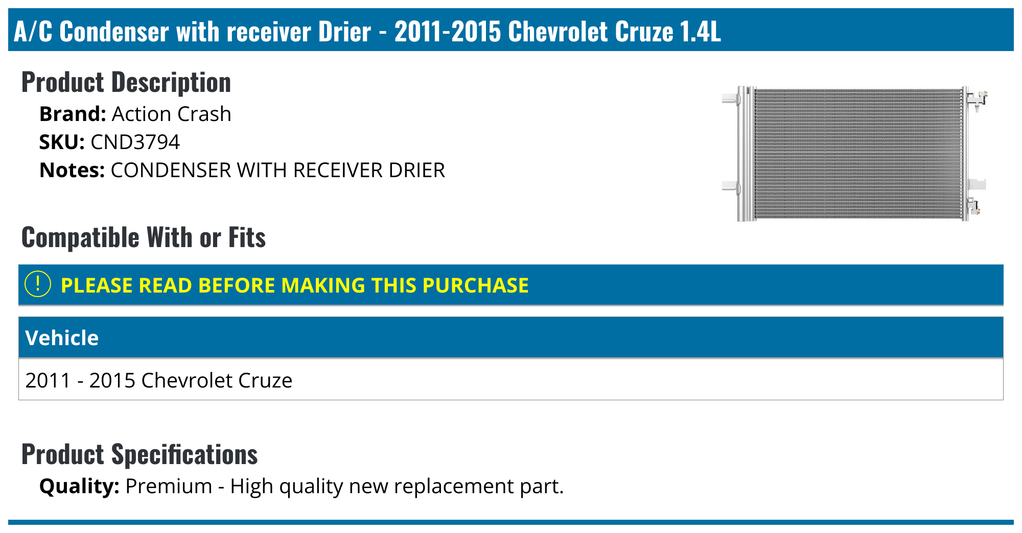 Auto AC Condenser Replacement - Car Air Conditioning Condensers | Parts ...