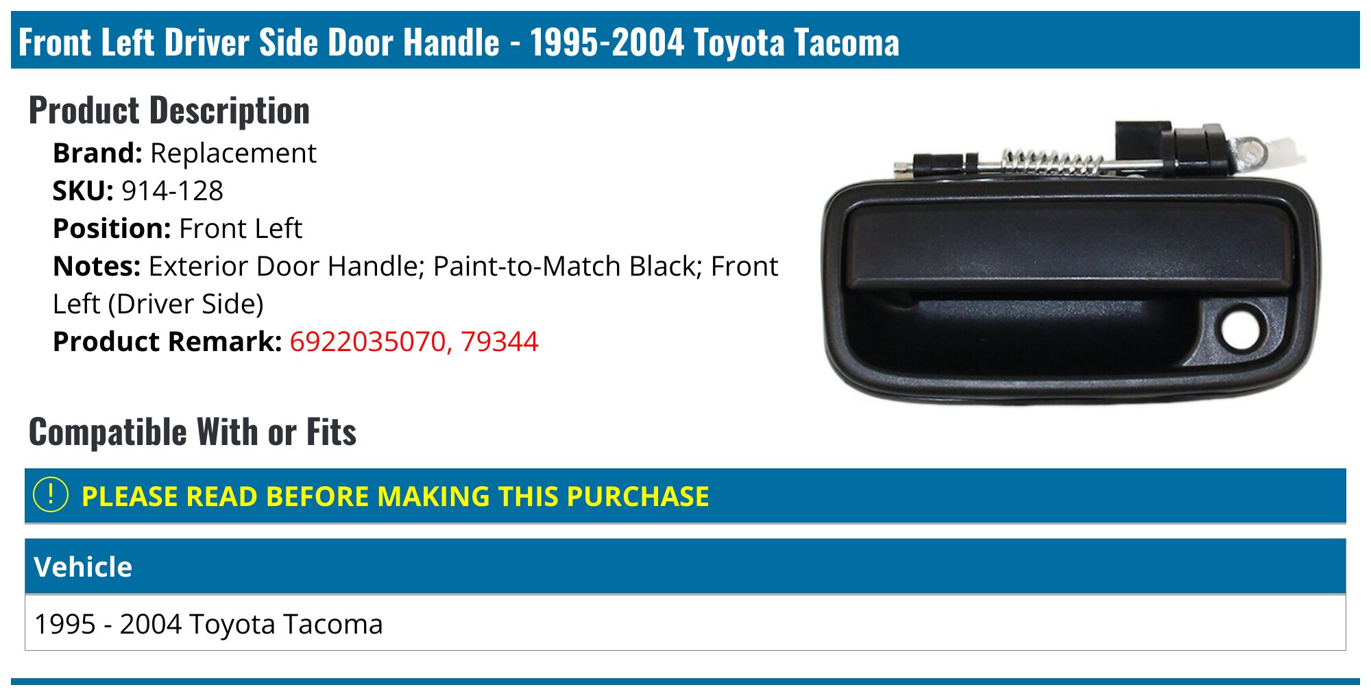 Car Door Handles Replacement | Interior & Exterior Car Door Handle
