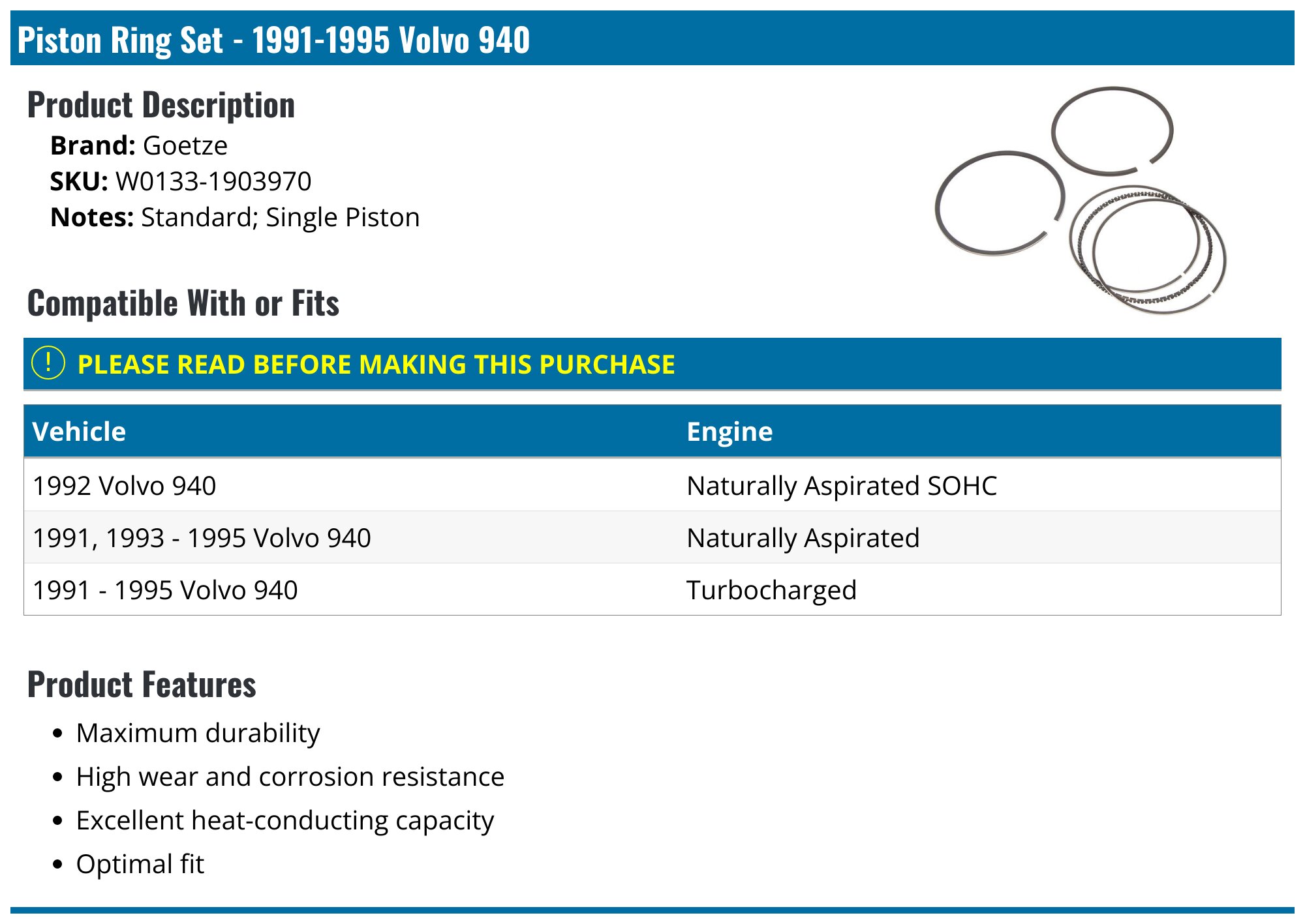 Piston Ring Set - Piston Rings Replacement Cost | Parts Geek