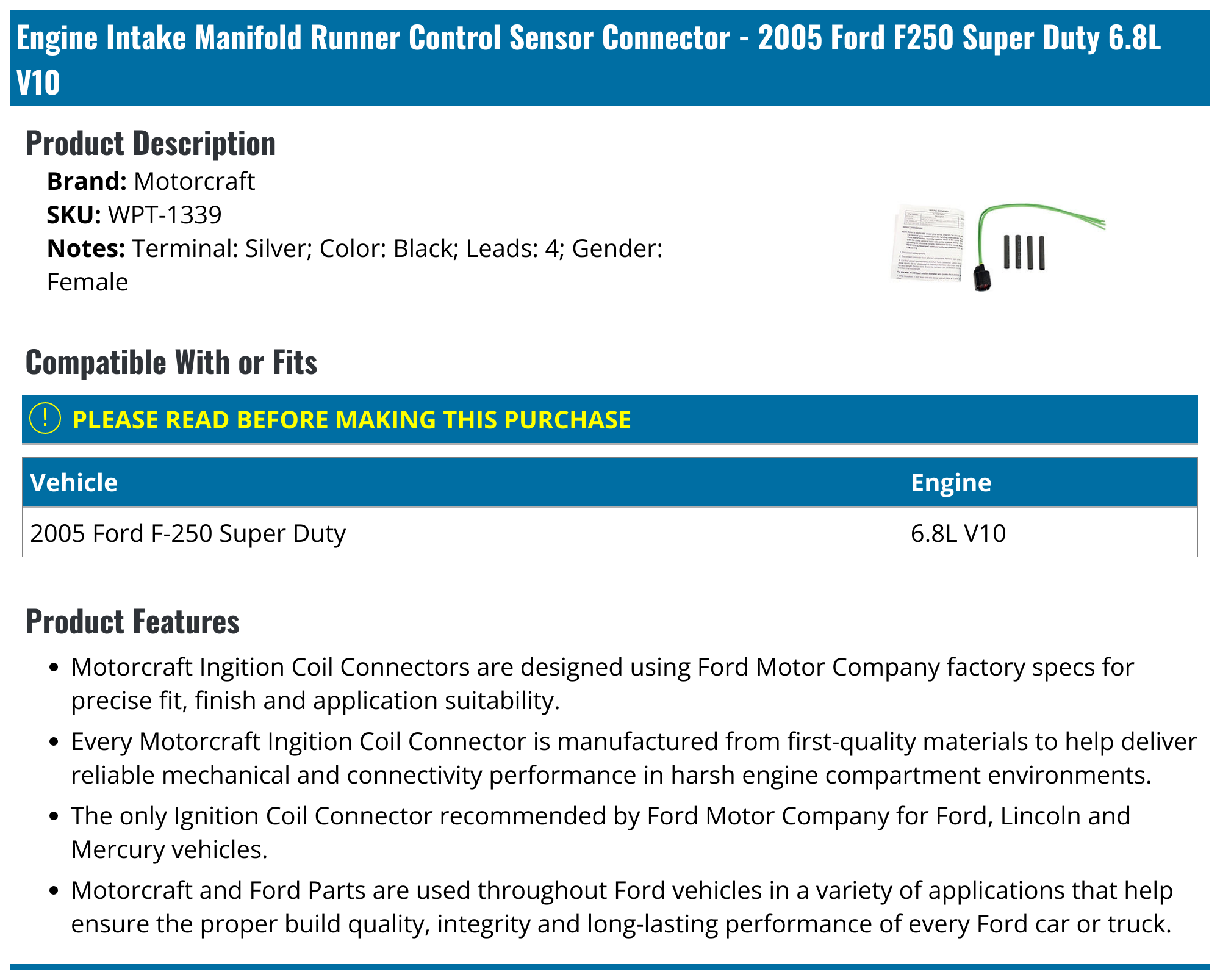 2005 Ford F250 Super Duty Engine Intake Manifold Runner Control Sensor ...