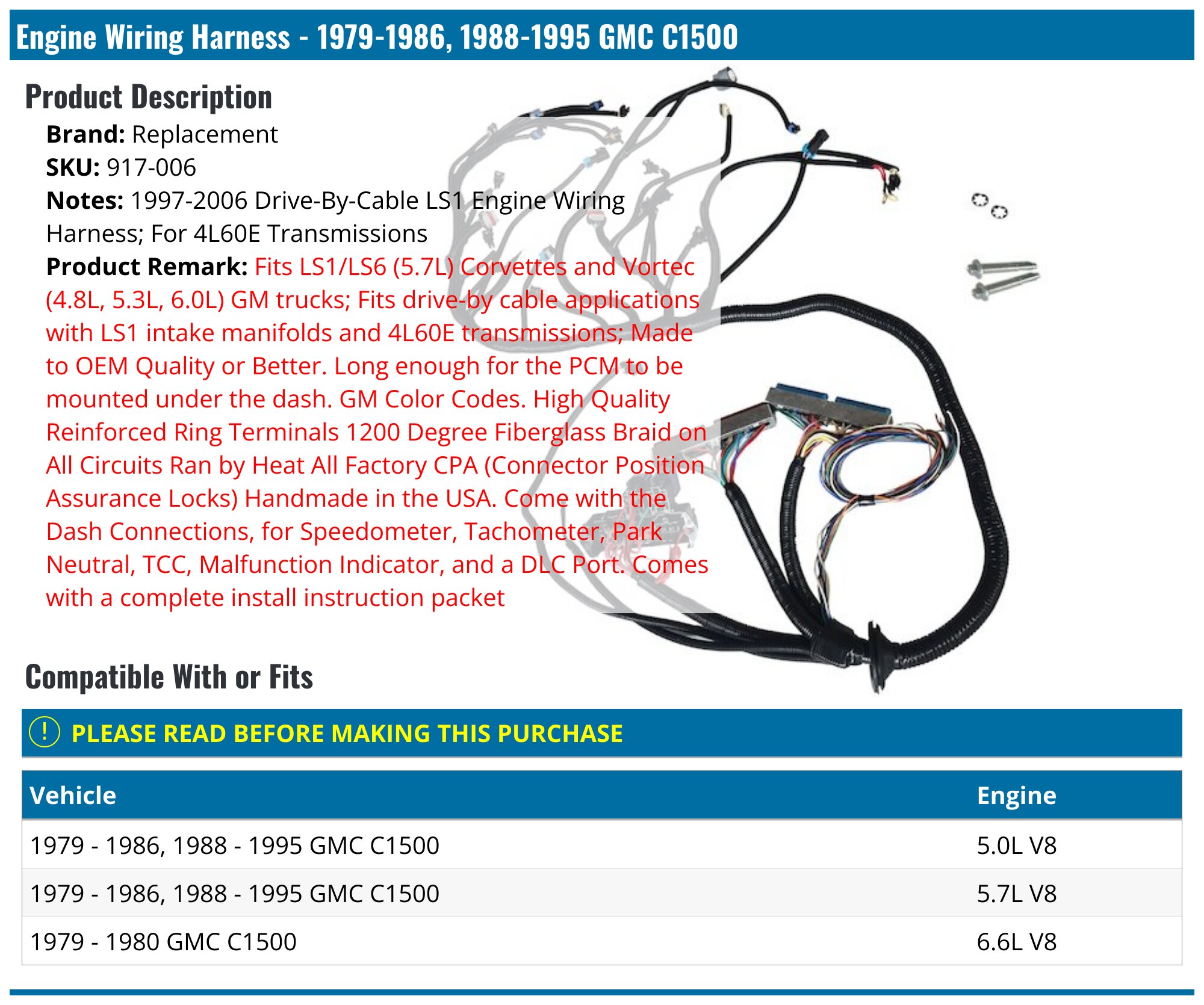 Engine Wiring Harness - Complete Engine Wire Harness Replacement