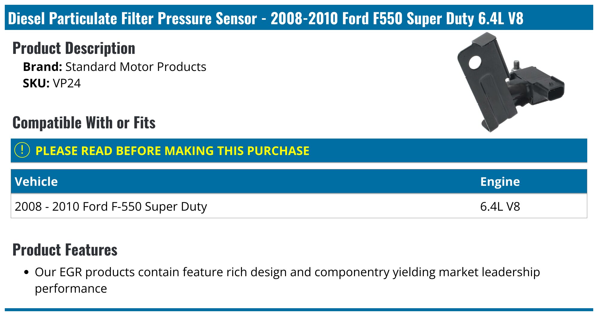 2008-2010 Ford F550 Super Duty Diesel Particulate Filter Pressure ...