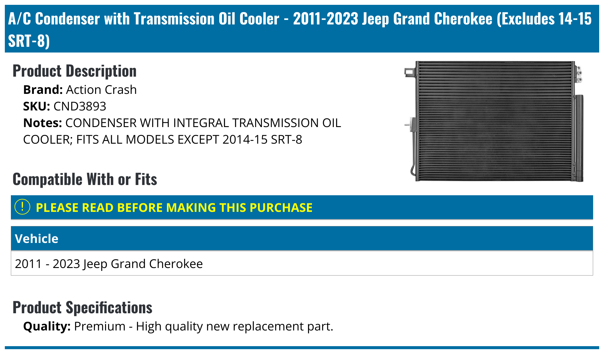 Auto AC Condenser Replacement - Car Air Conditioning Condensers | Parts ...