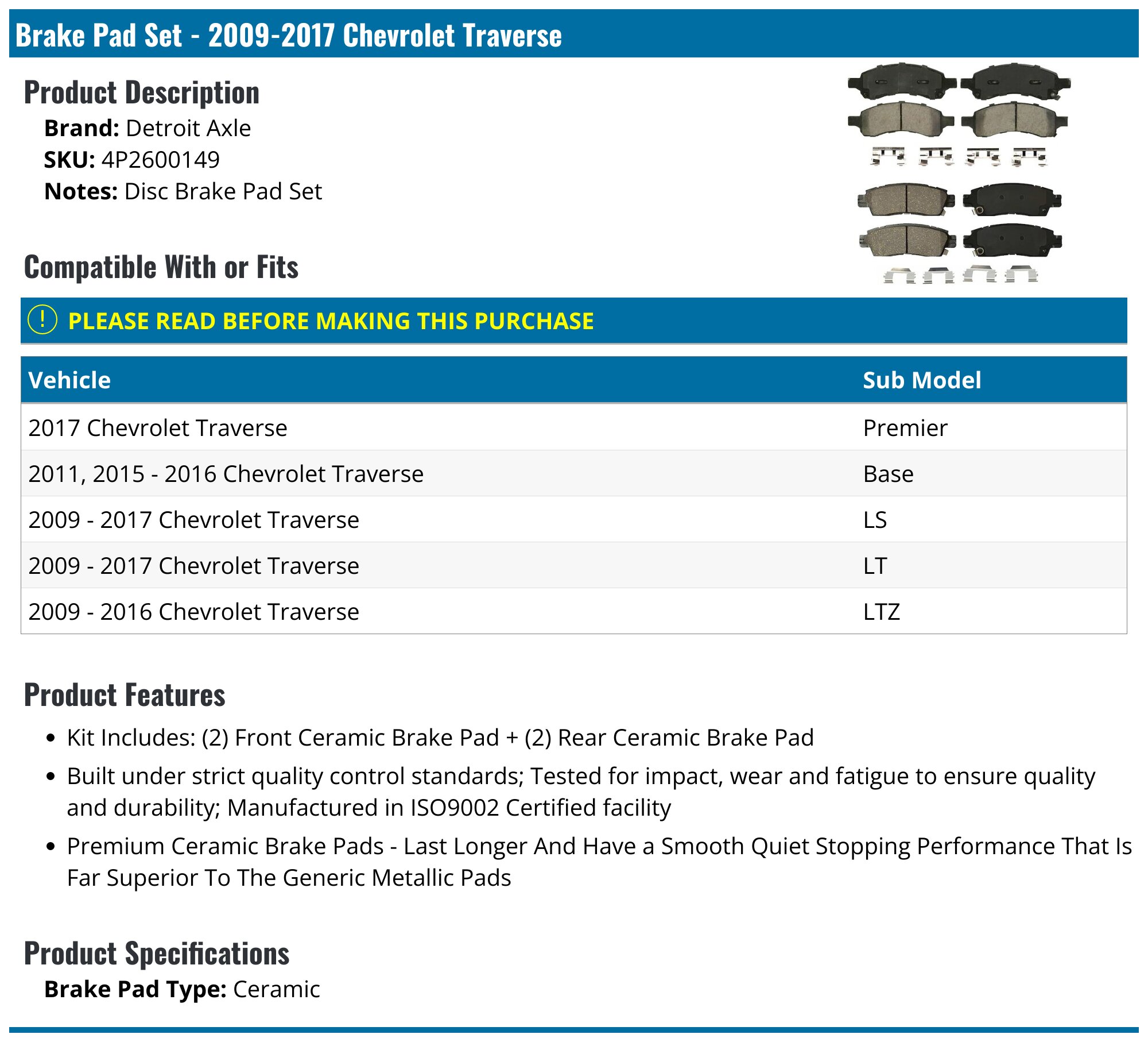 Brake Pads, Buy the Best Front & Rear Brake Pads for Cars & Trucks