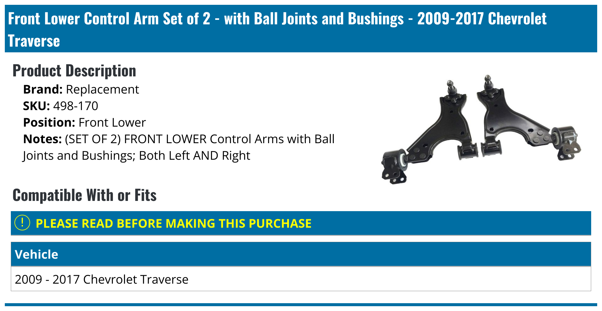 Chevrolet Traverse Parts - PartsGeek.com