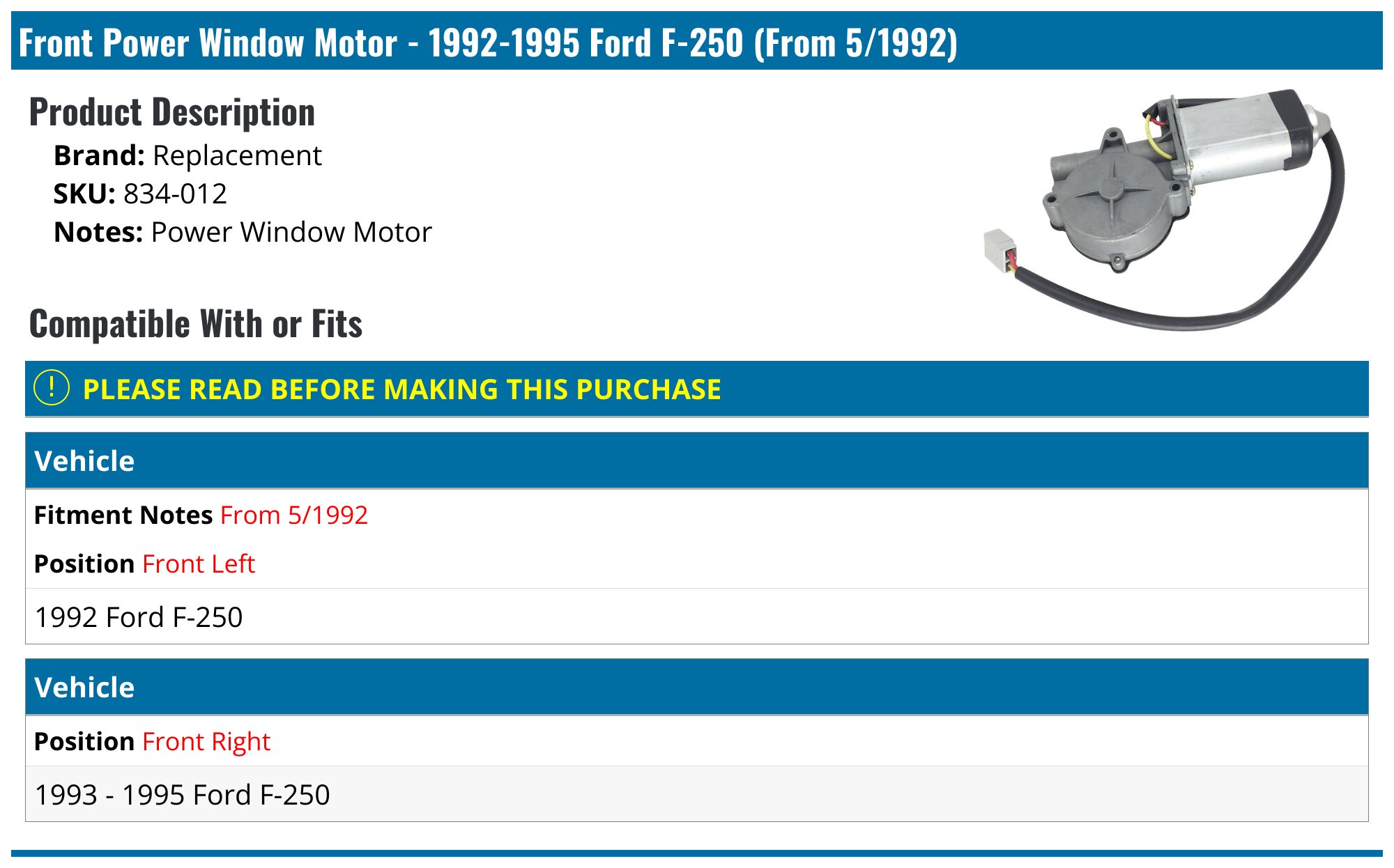 Power Window Motor Replacement | Parts Geek