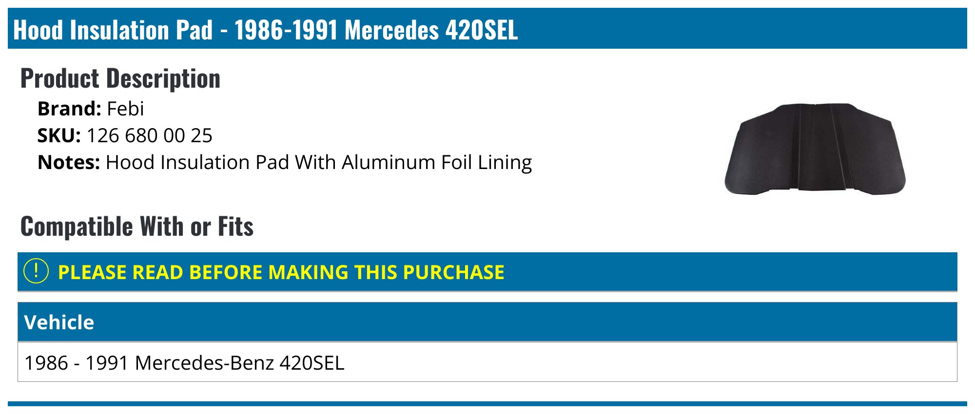 Hood Insulation Pad Replacement - Discount Car Hood Insulation