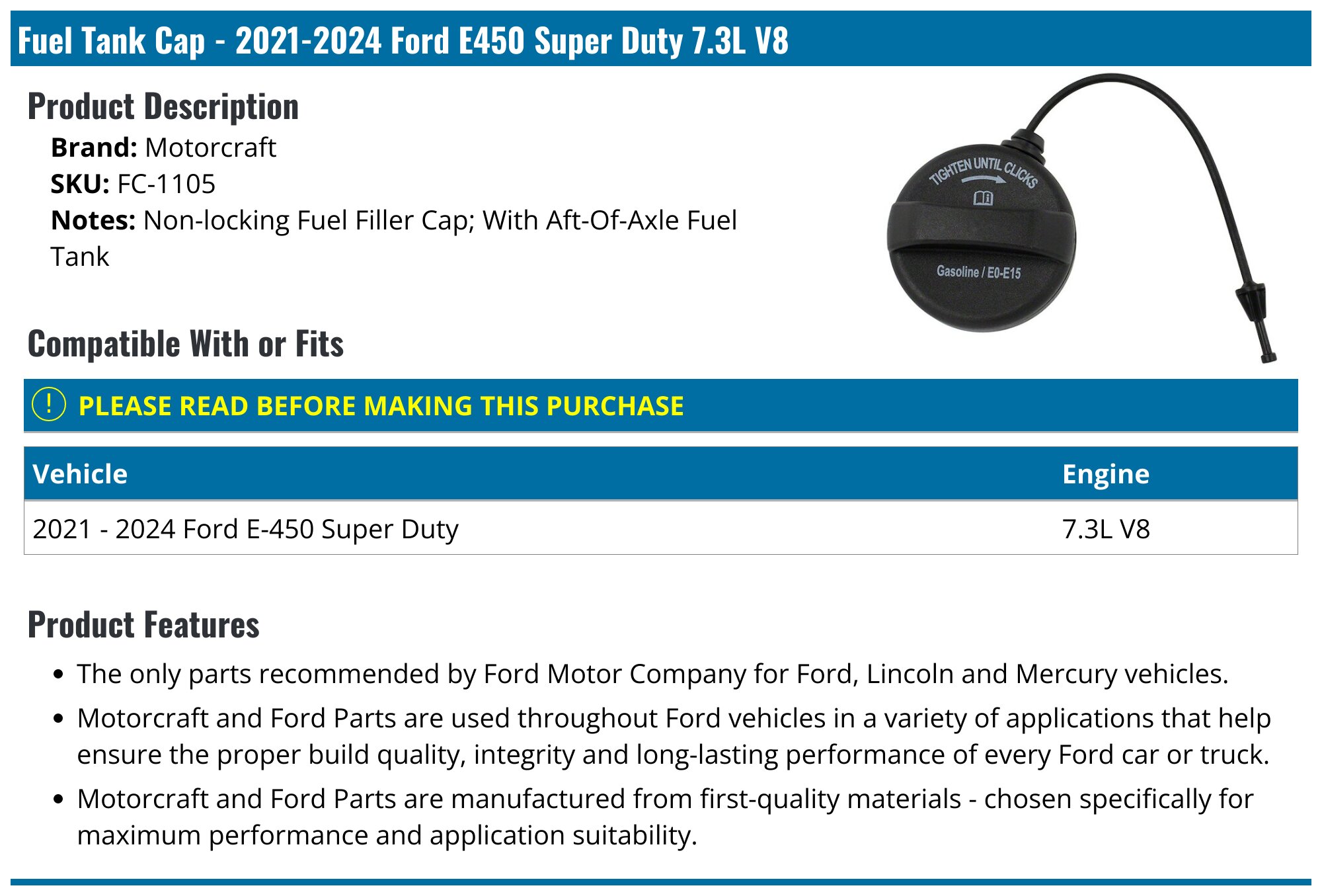 Fuel Tank Cap - Diesel & Gas Tank Cap Replacement | Parts Geek