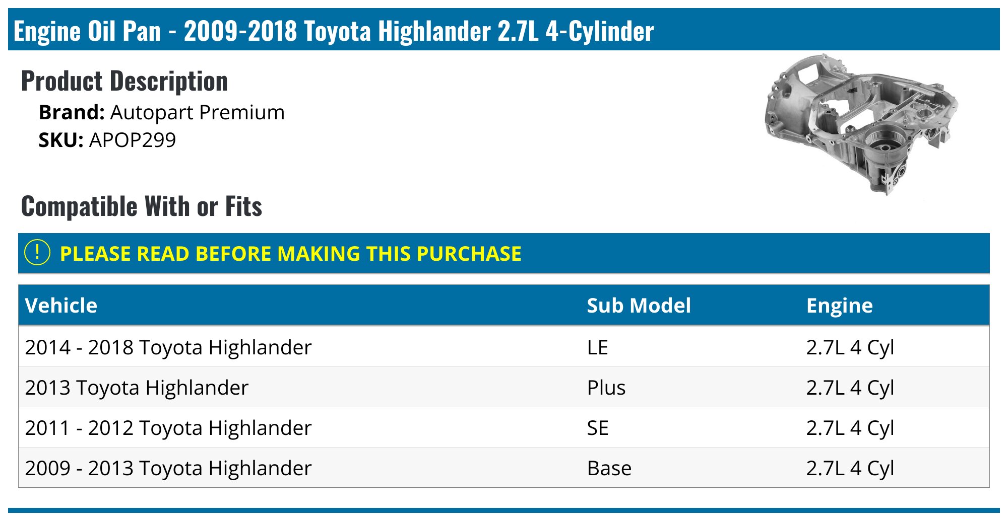 2011 Toyota Highlander Oil Type